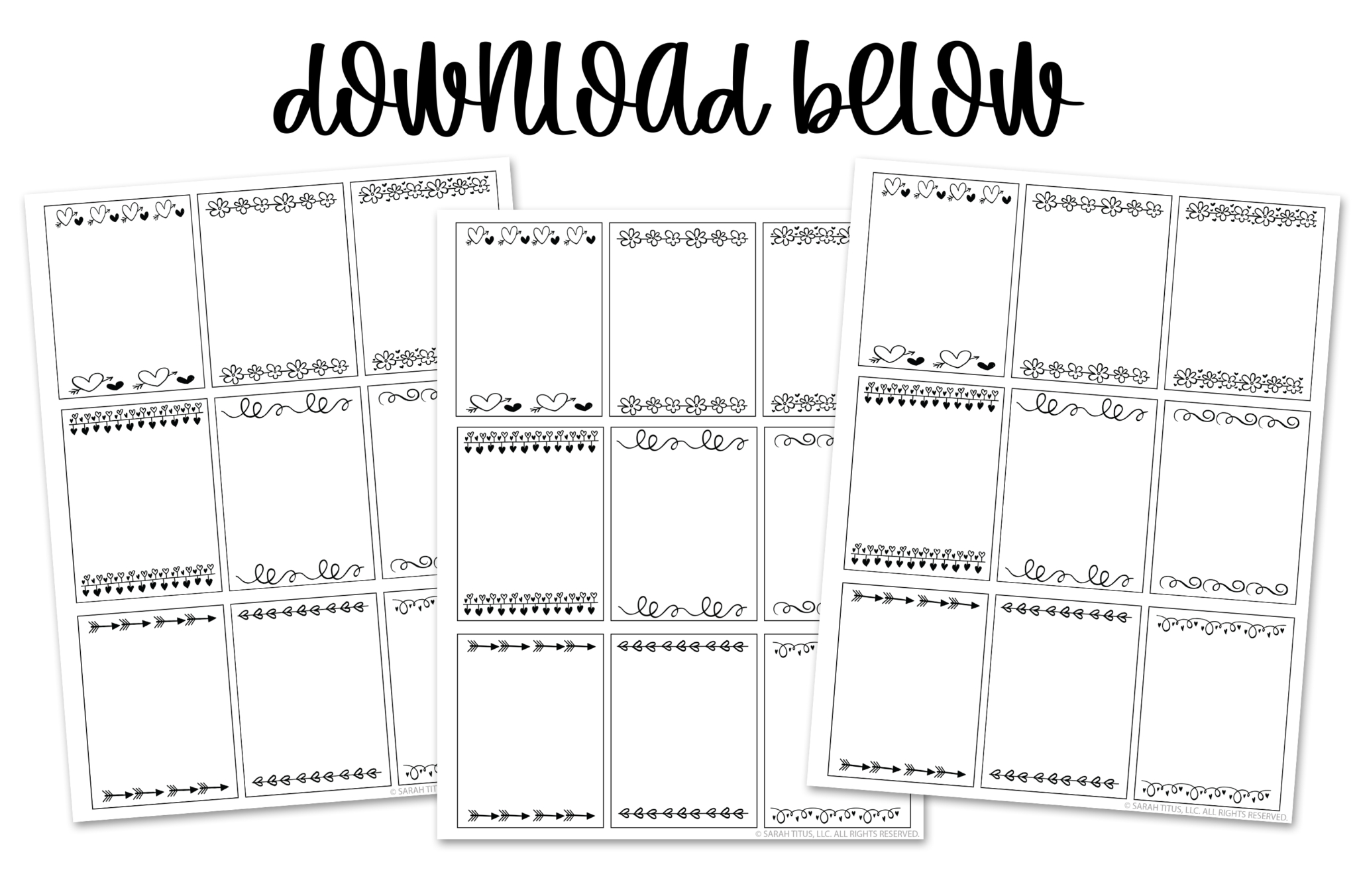 150+ Black and White Planner Stickers - Sarah Titus