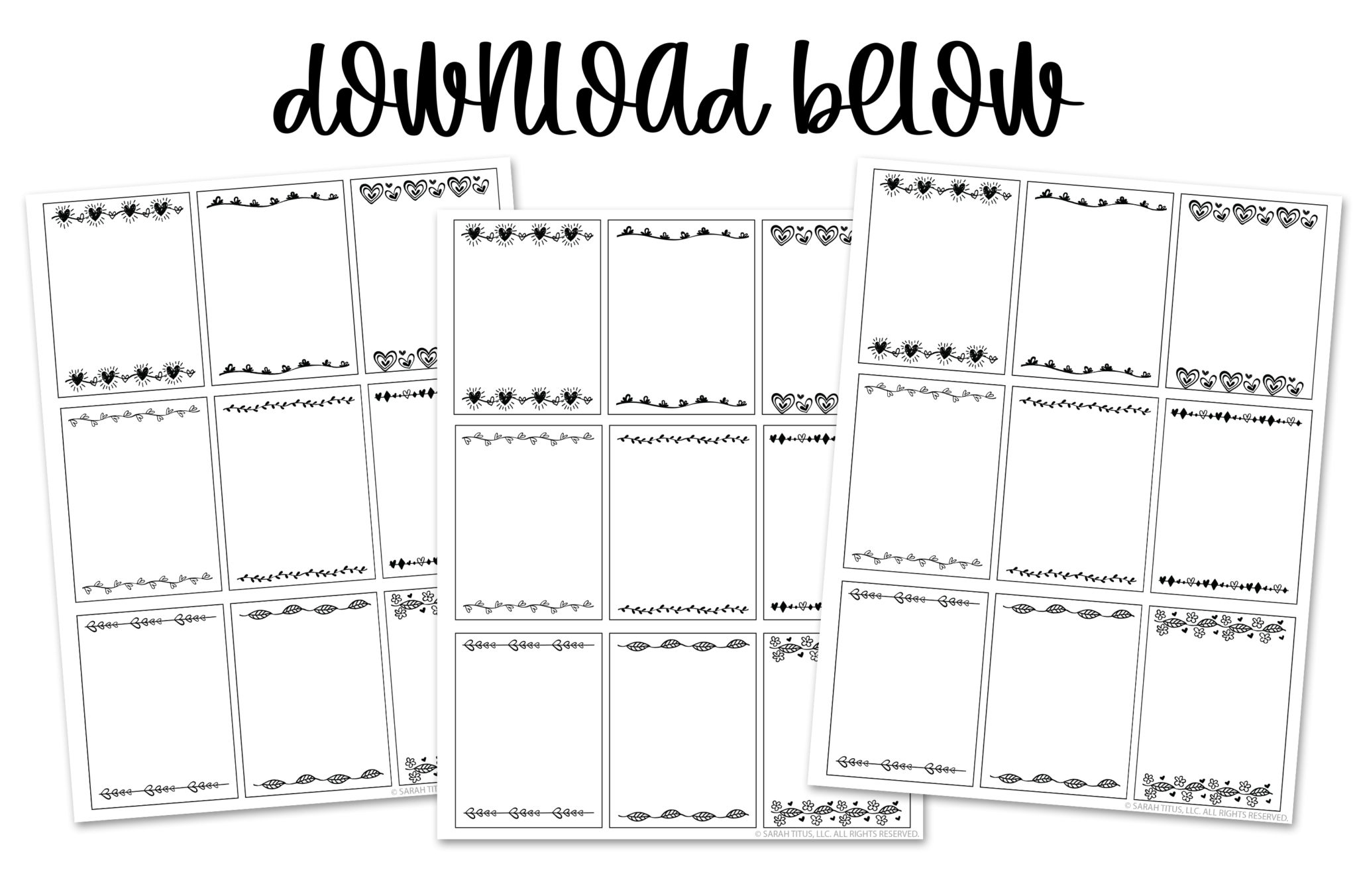 150+ Black and White Planner Stickers - Sarah Titus