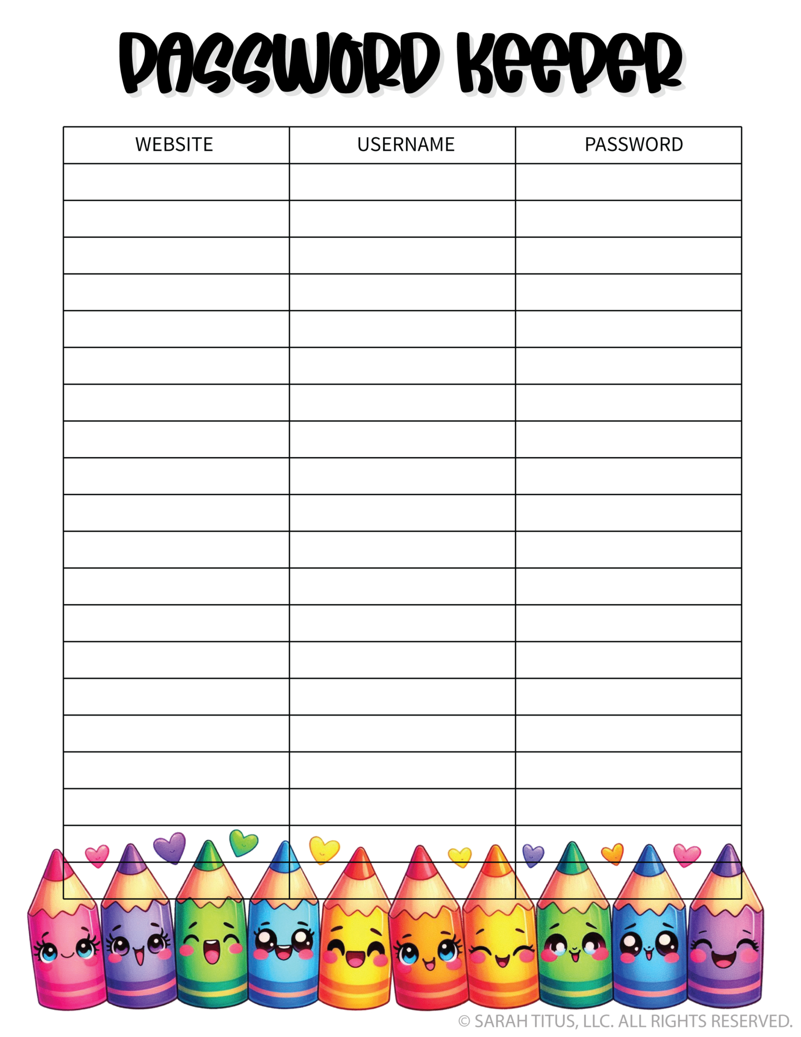 Top Free Password Keeper Printables to Download Instantly - Sarah Titus