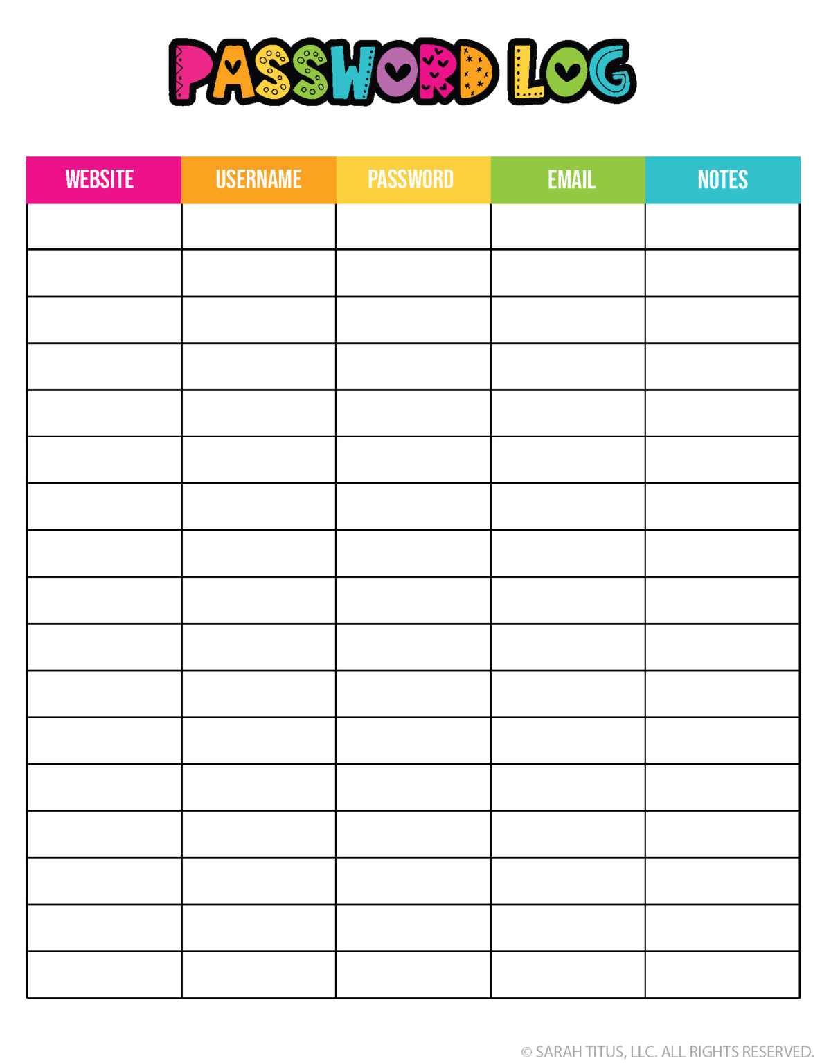 Top Free Password Keeper Printables to Download Instantly - Sarah Titus