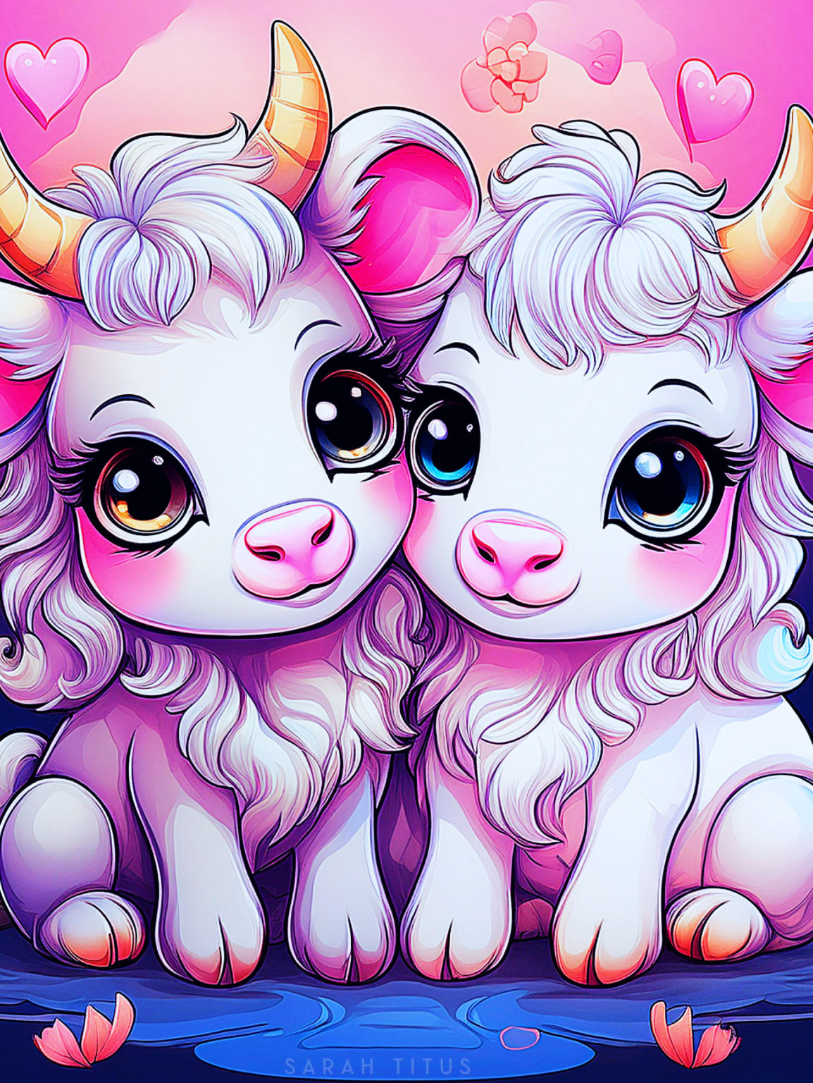 Cute Chibi Animal Couples Wallpaper for iPads - Sarah Titus