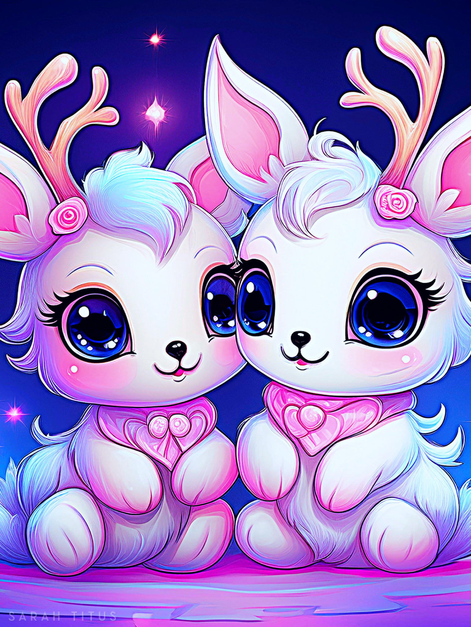 Cute Chibi Animal Couples Wallpaper for iPads - Sarah Titus