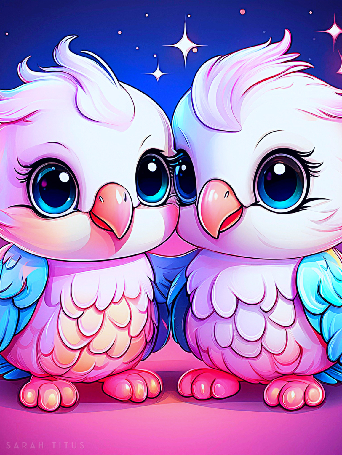 Cute Chibi Animal Couples Wallpaper for iPads - Sarah Titus
