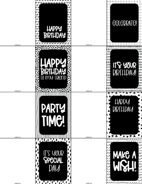 100+ Free Printable Birthday Mini Cards for Kids - Sarah Titus