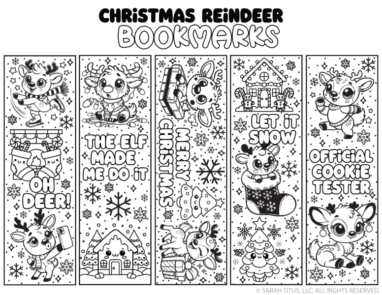 Coloring Christmas Bookmarks - Sarah Titus