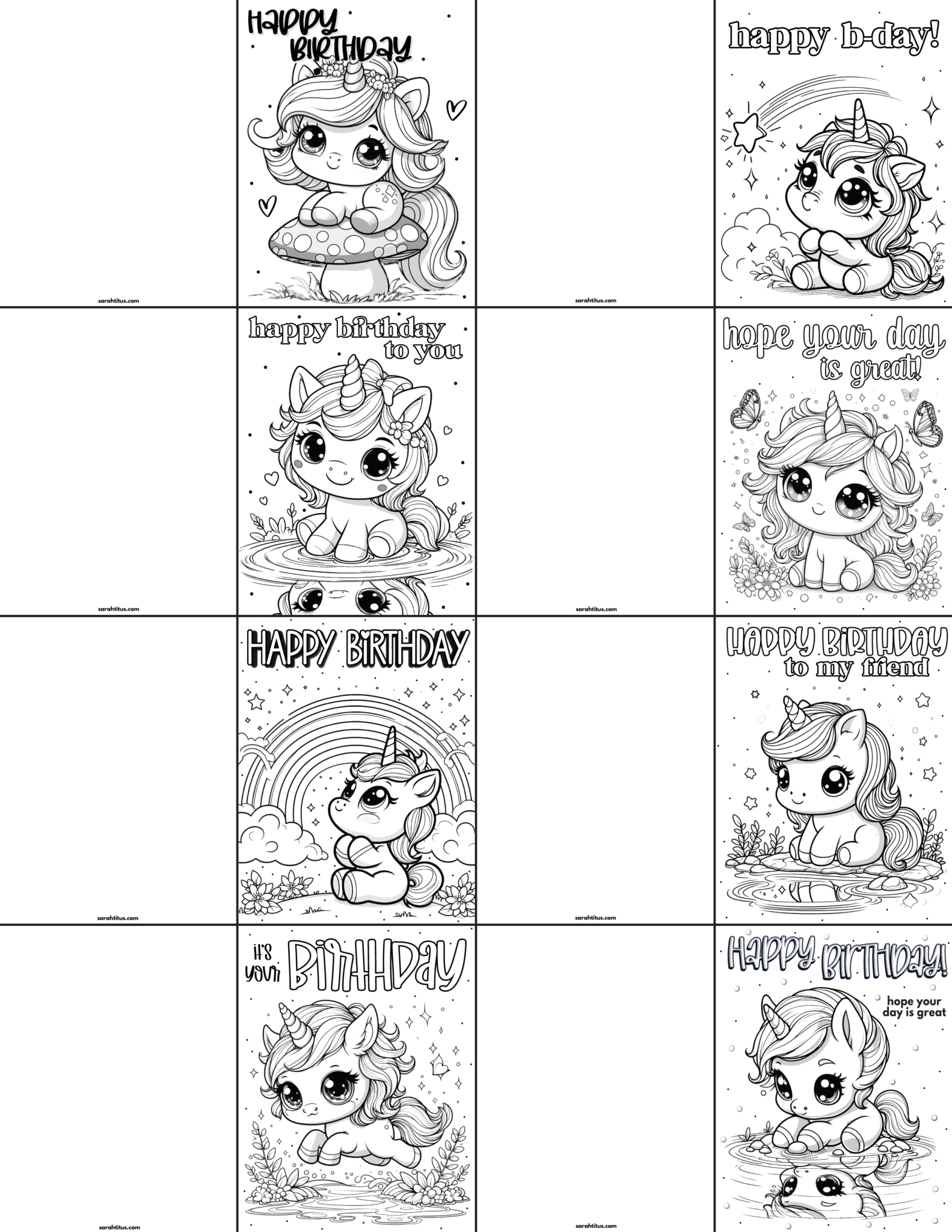 100+ Free Printable Birthday Mini Cards for Kids - Sarah Titus