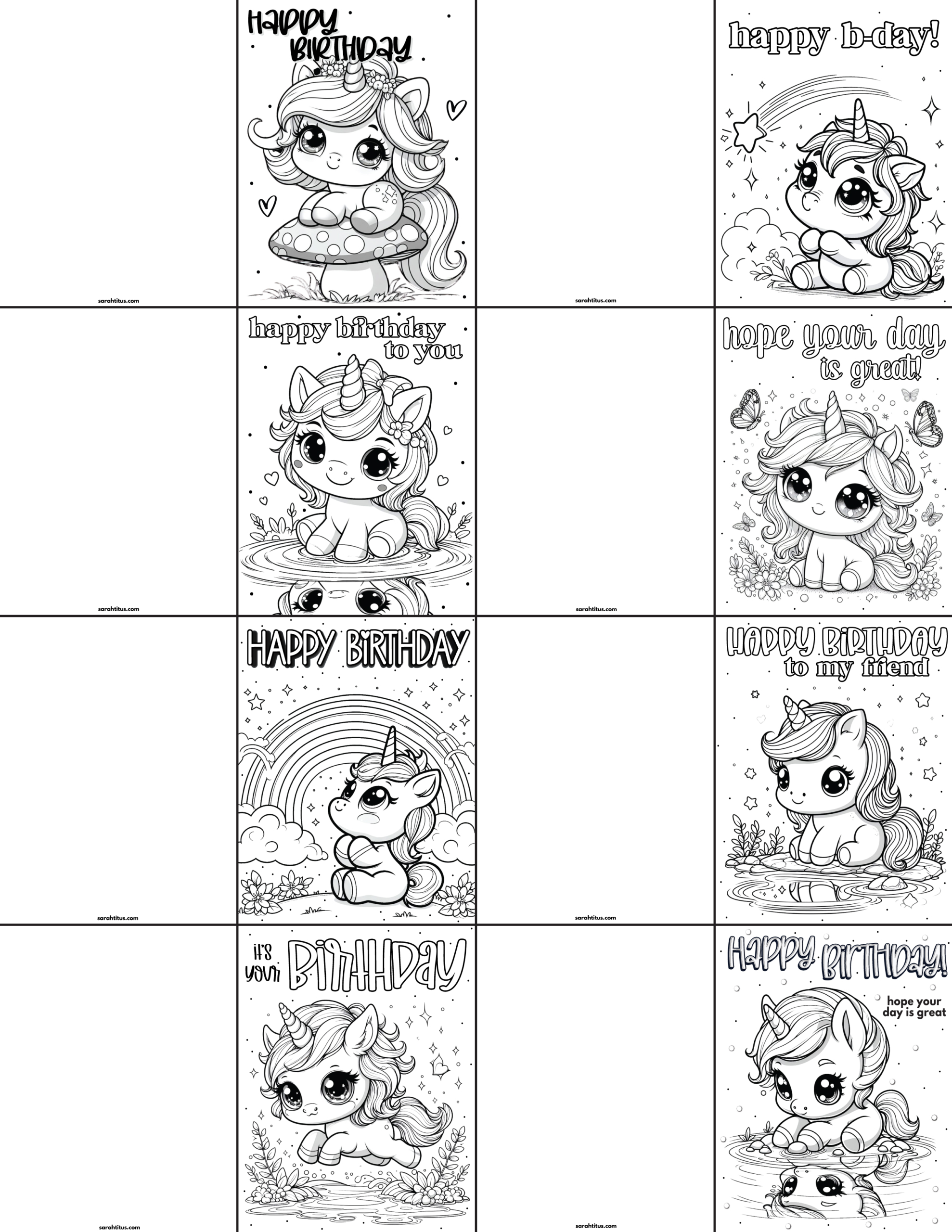 100+ Free Printable Birthday Mini Cards for Kids - Sarah Titus