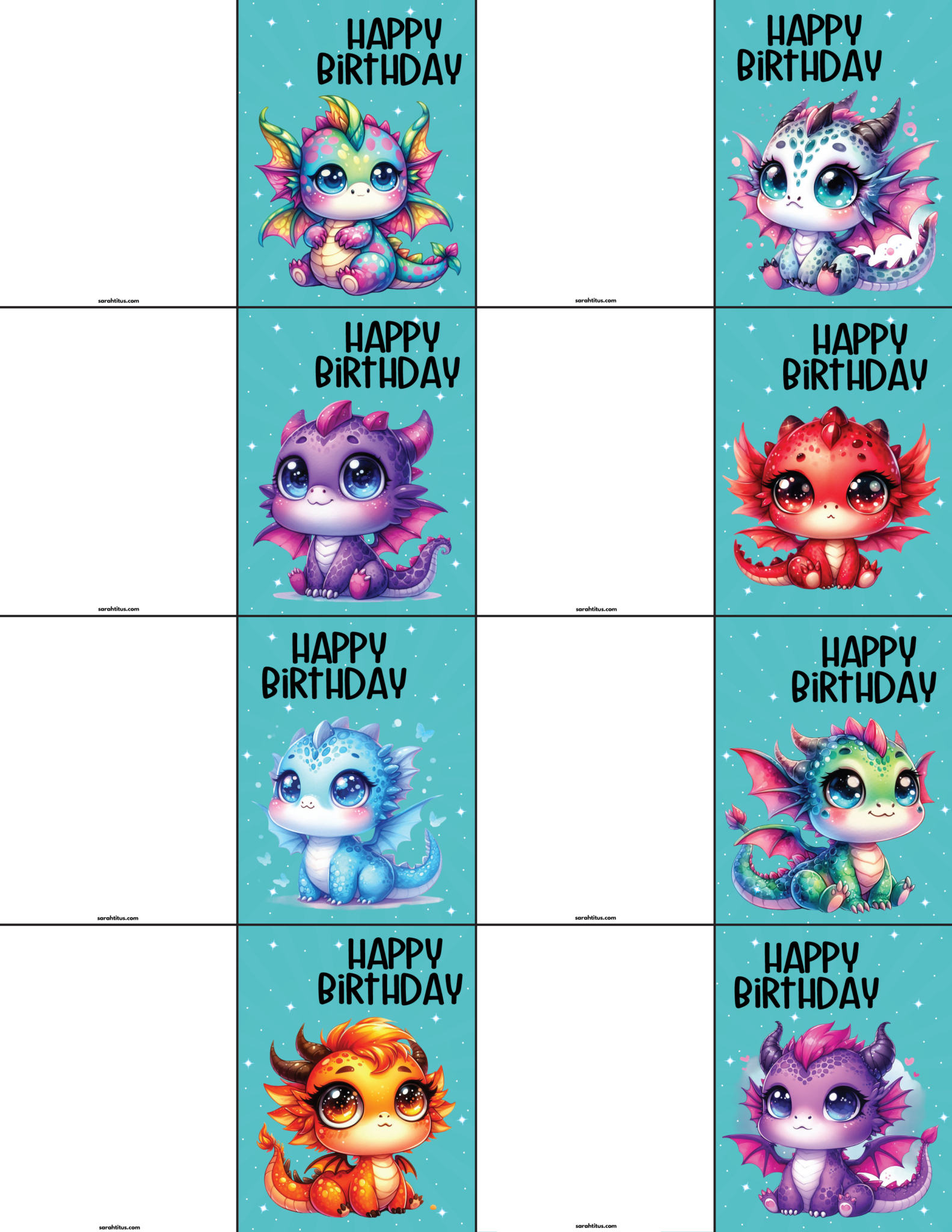 100+ Free Printable Birthday Mini Cards for Kids - Sarah Titus