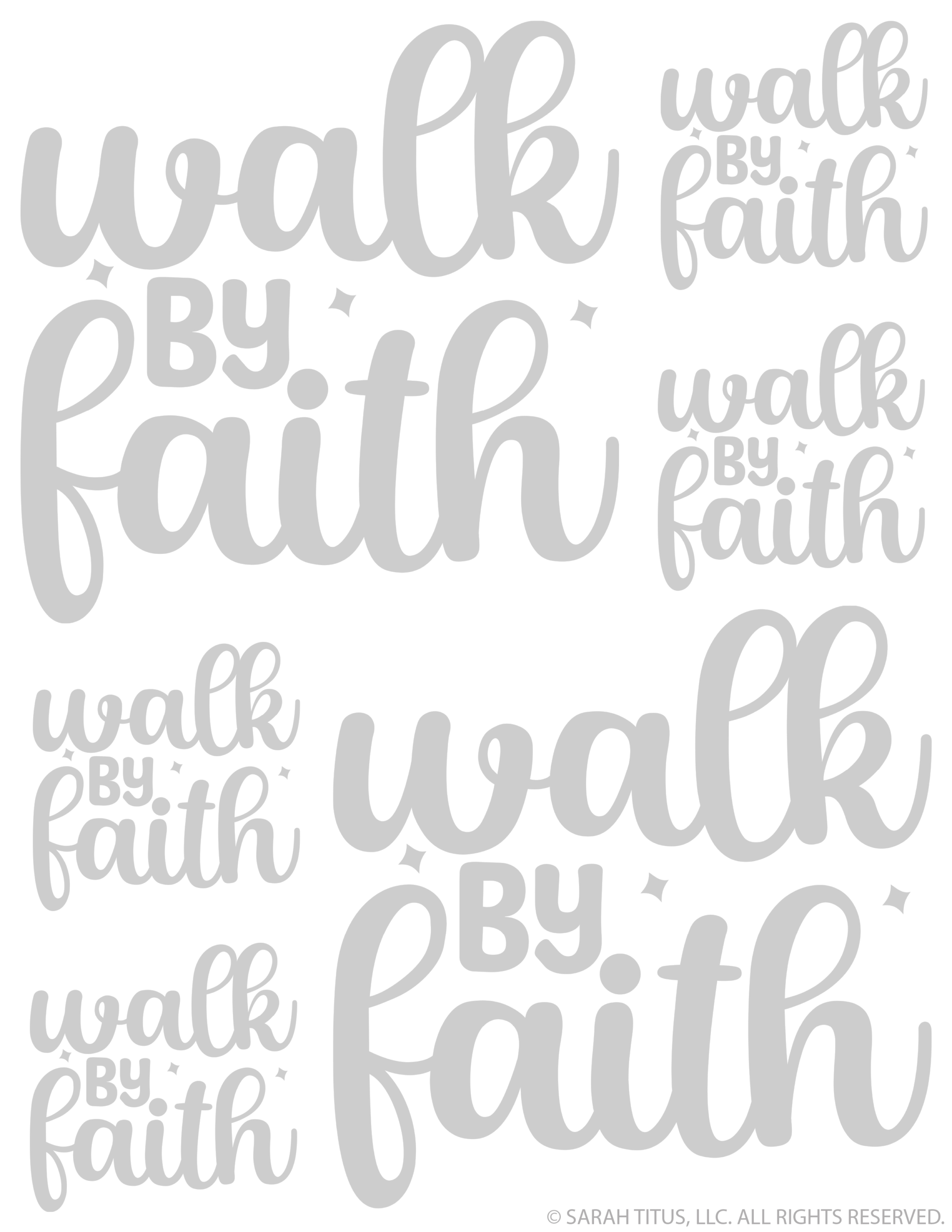 30 Faith Hand Lettering Practice Sheets - Sarah Titus