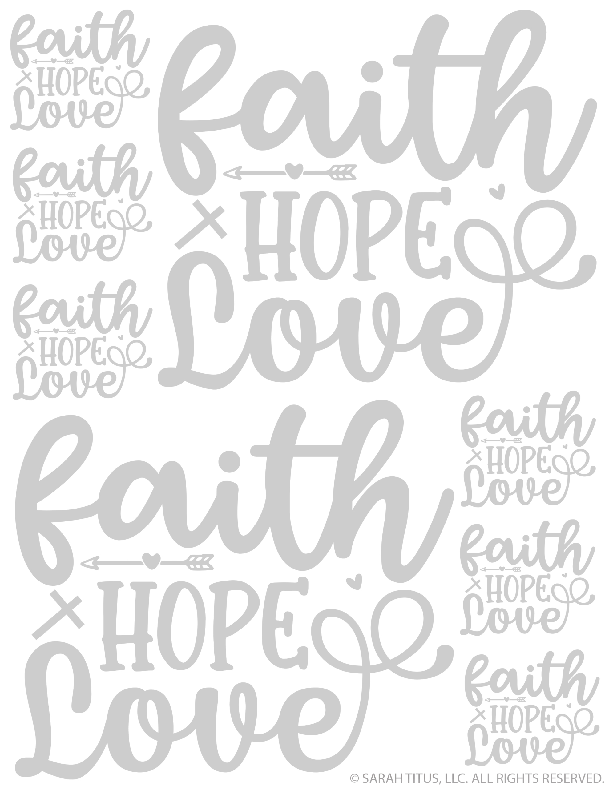 30 Faith Hand Lettering Practice Sheets - Sarah Titus