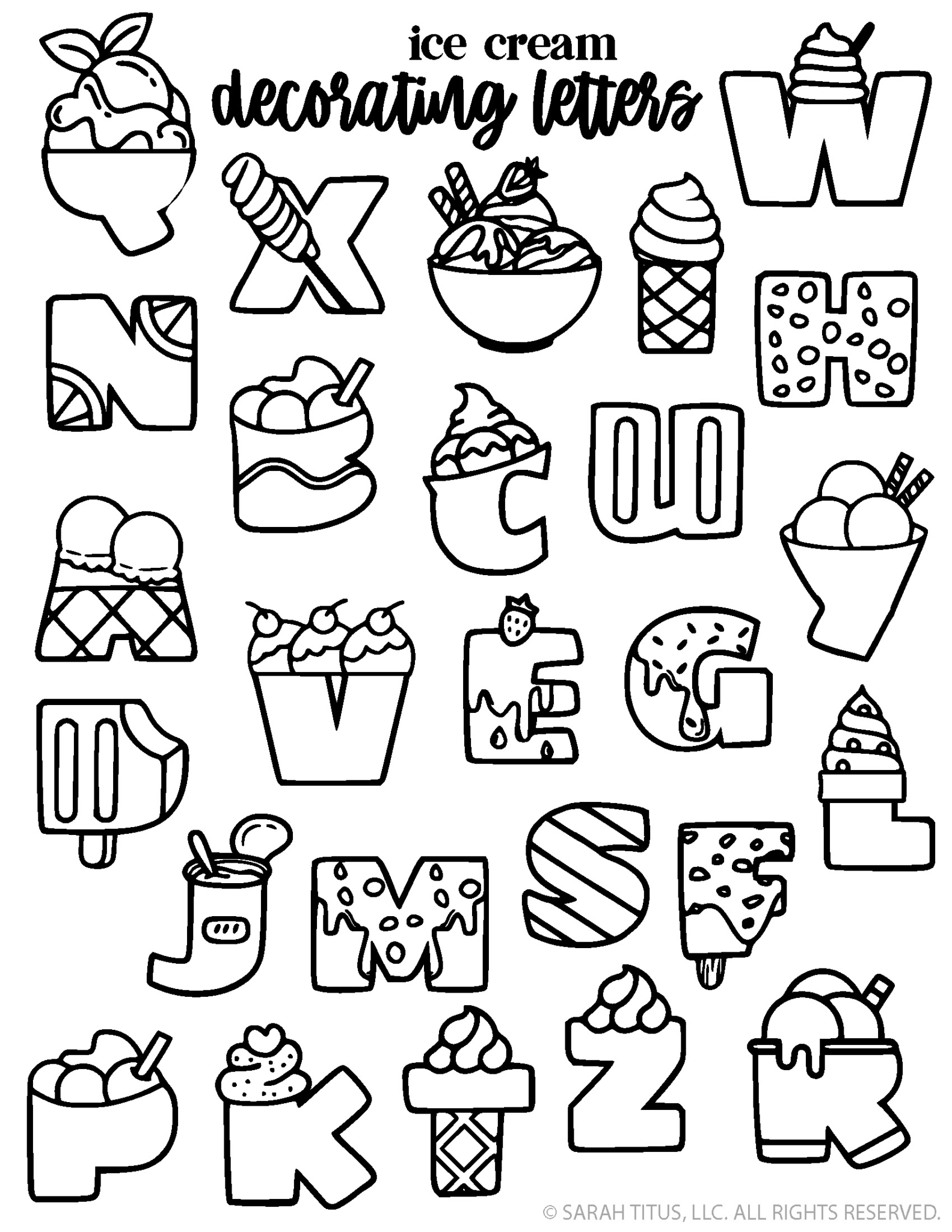 Free Printable Alphabet Coloring Pages For Kids - Sarah Titus