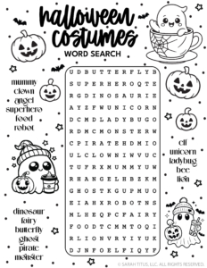 Halloween Word Search Printables - Sarah Titus