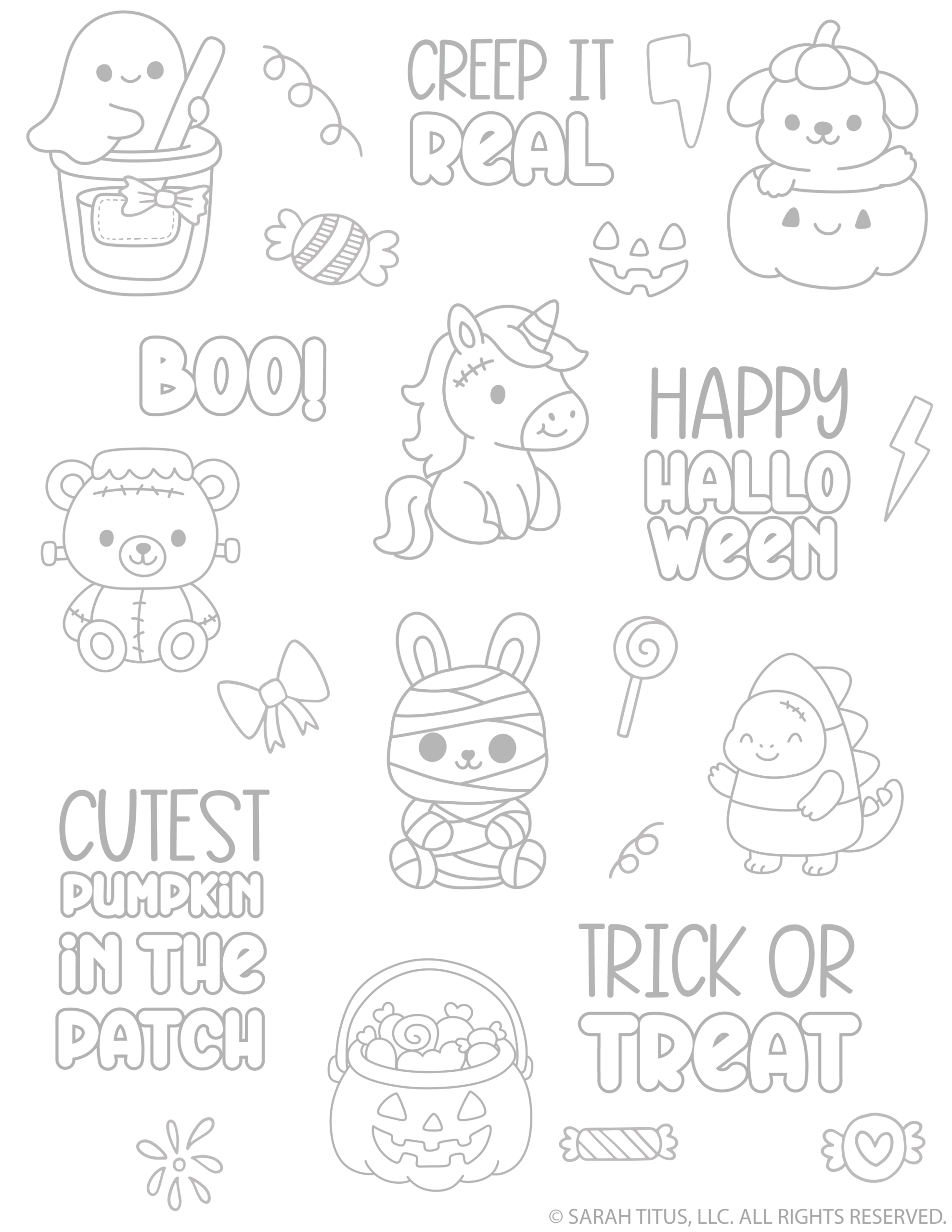Halloween Hand Lettering Practice Sheets - Sarah Titus
