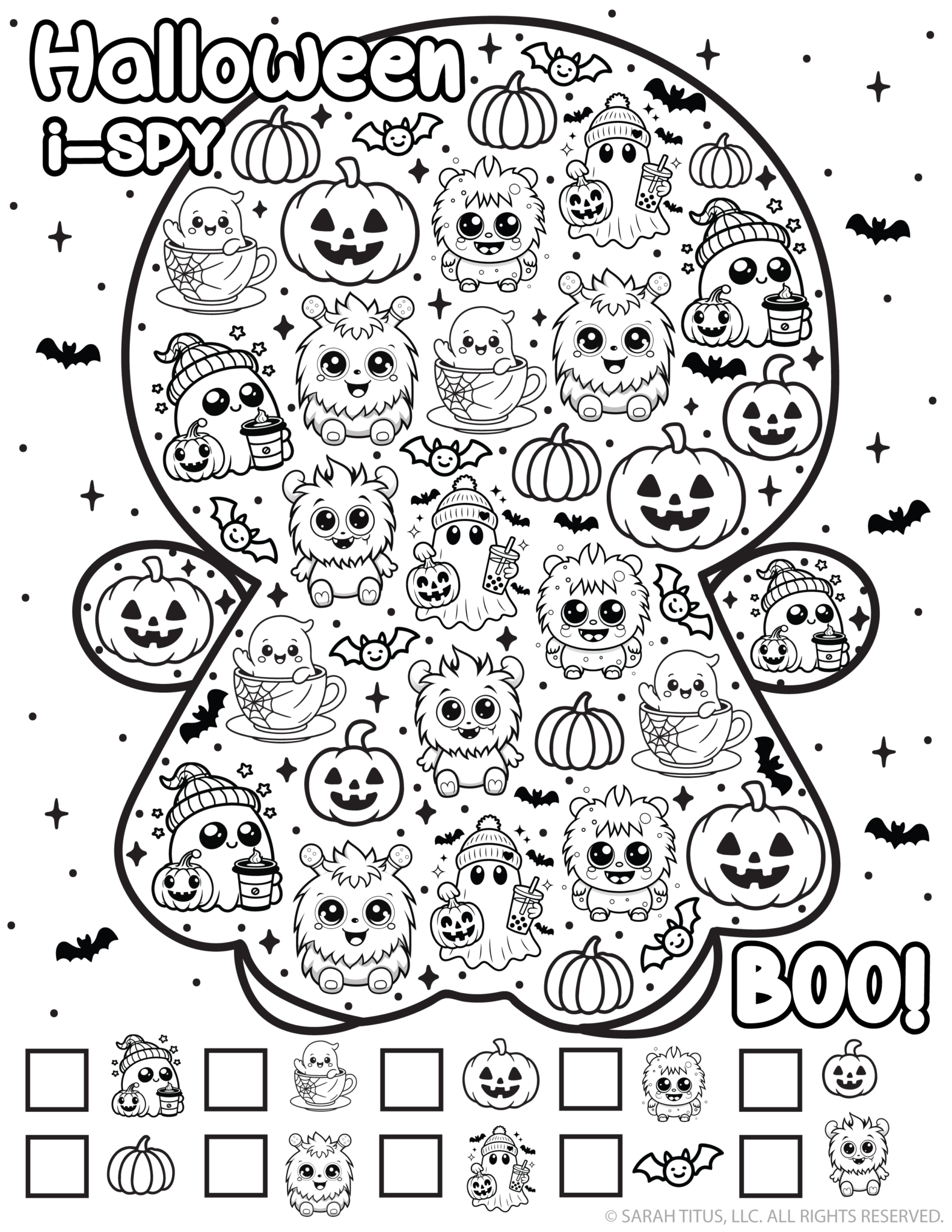 Fun Halloween I-Spy Game with Ghost Template - Sarah Titus