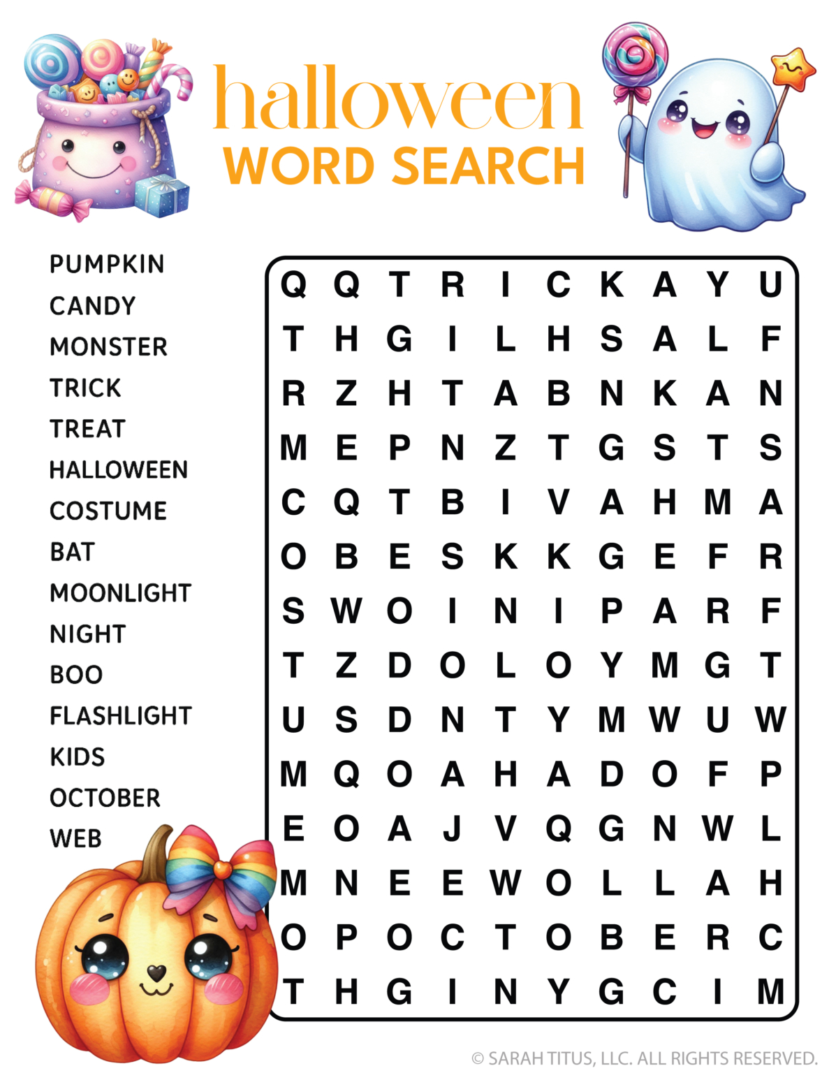 Halloween Word Search Printables - Sarah Titus