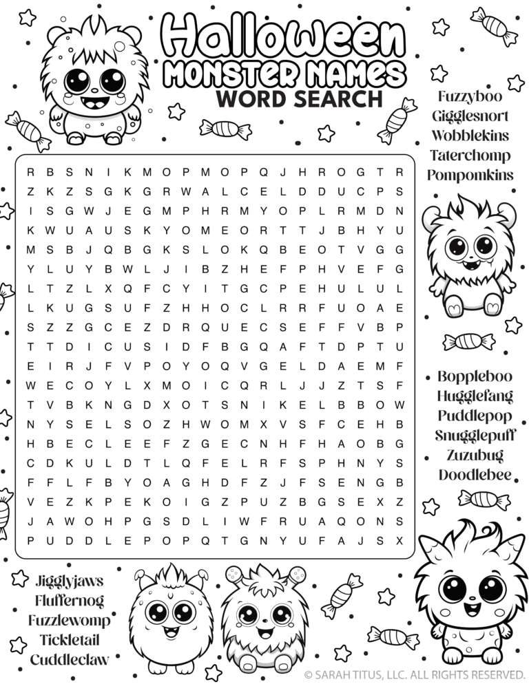 Halloween Word Search Printables - Sarah Titus
