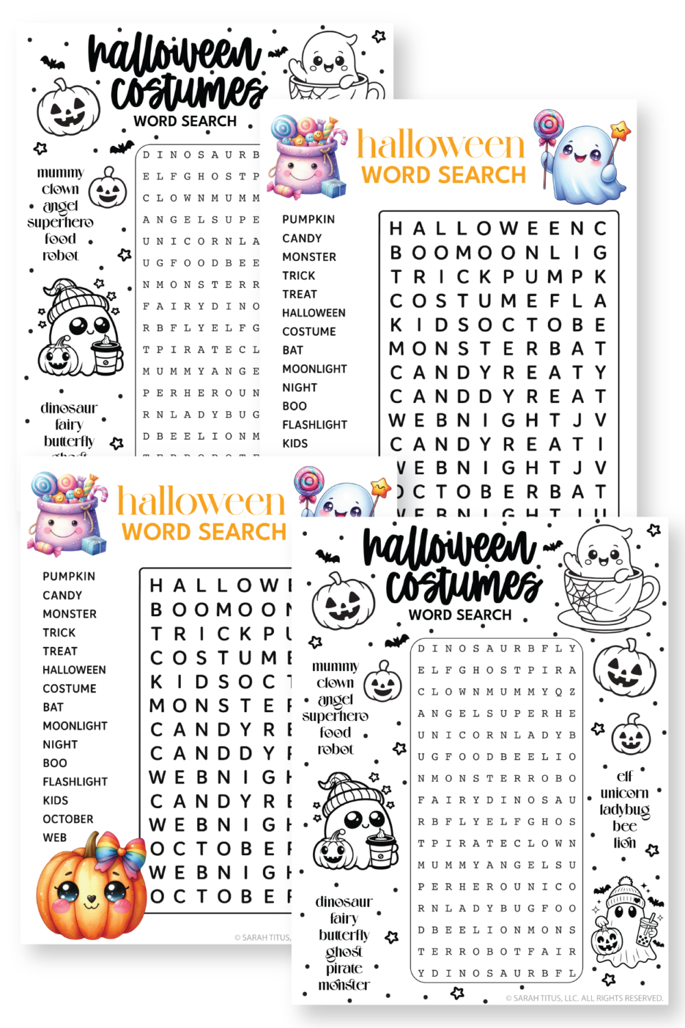 Halloween Word Search Printables - Sarah Titus