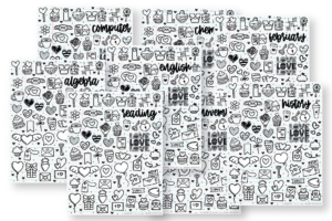 Free Love Doodles Binder Covers - Sarah Titus