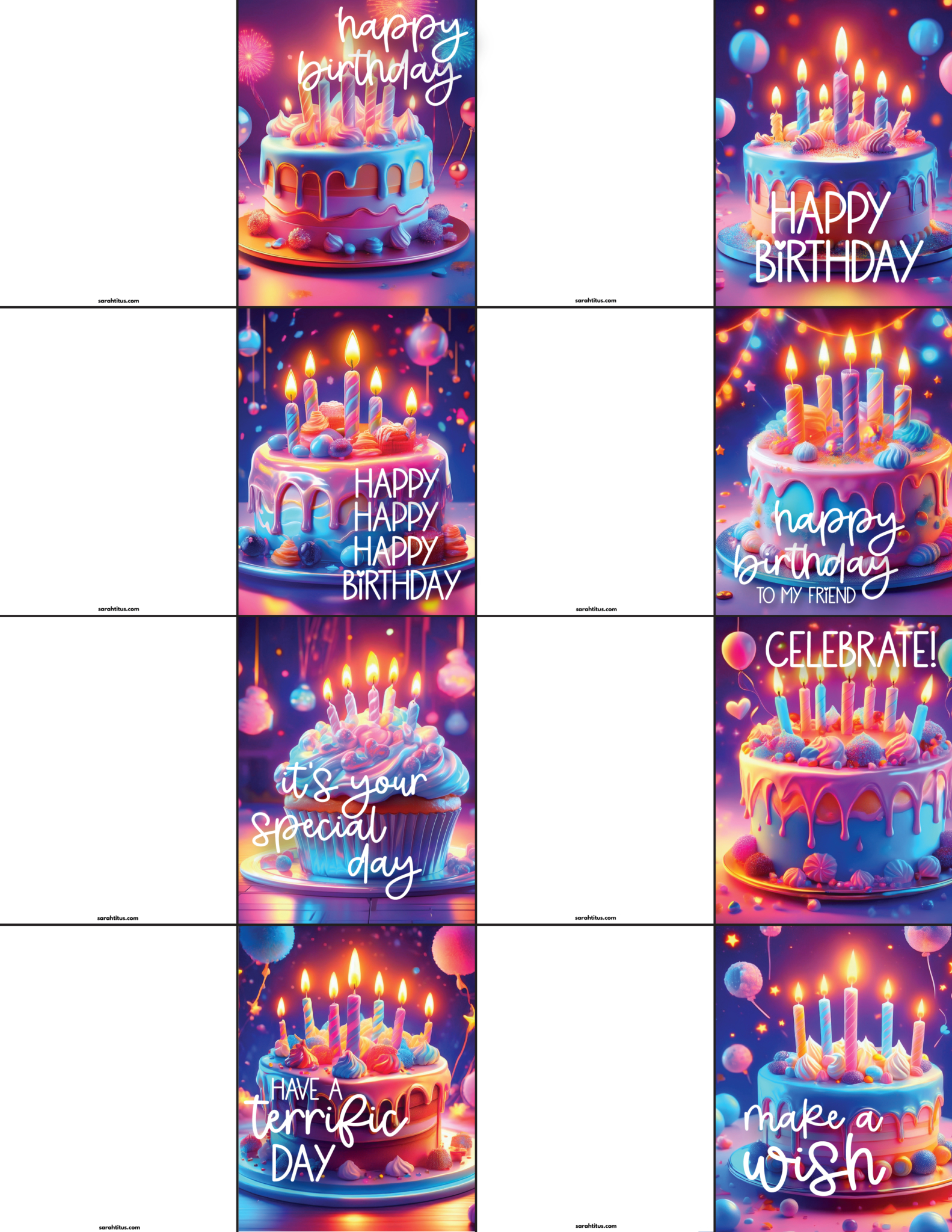 100+ Free Printable Birthday Mini Cards for Kids - Sarah Titus