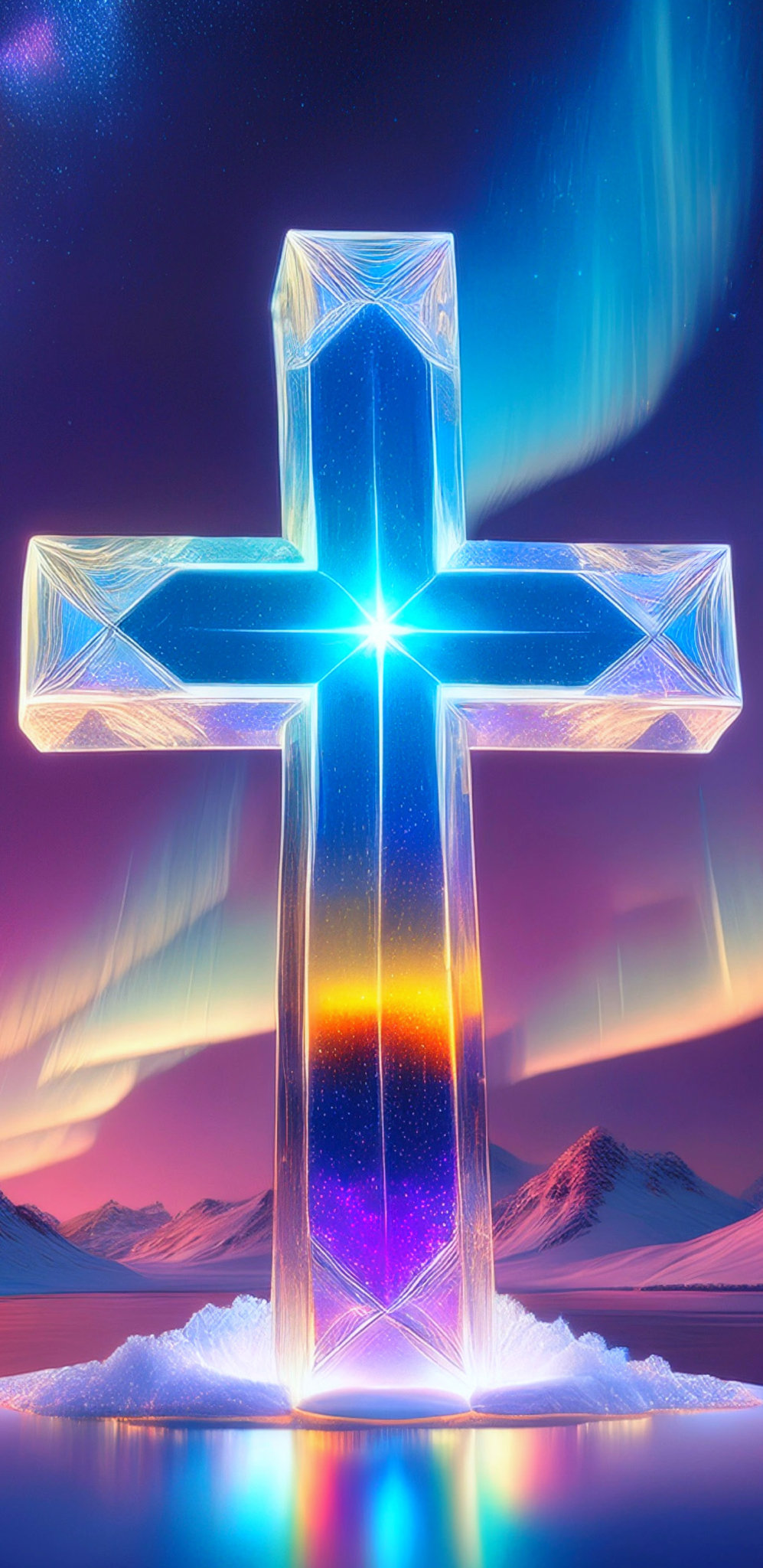 Neon Christian Cross Wallpaper for Phones - Sarah Titus