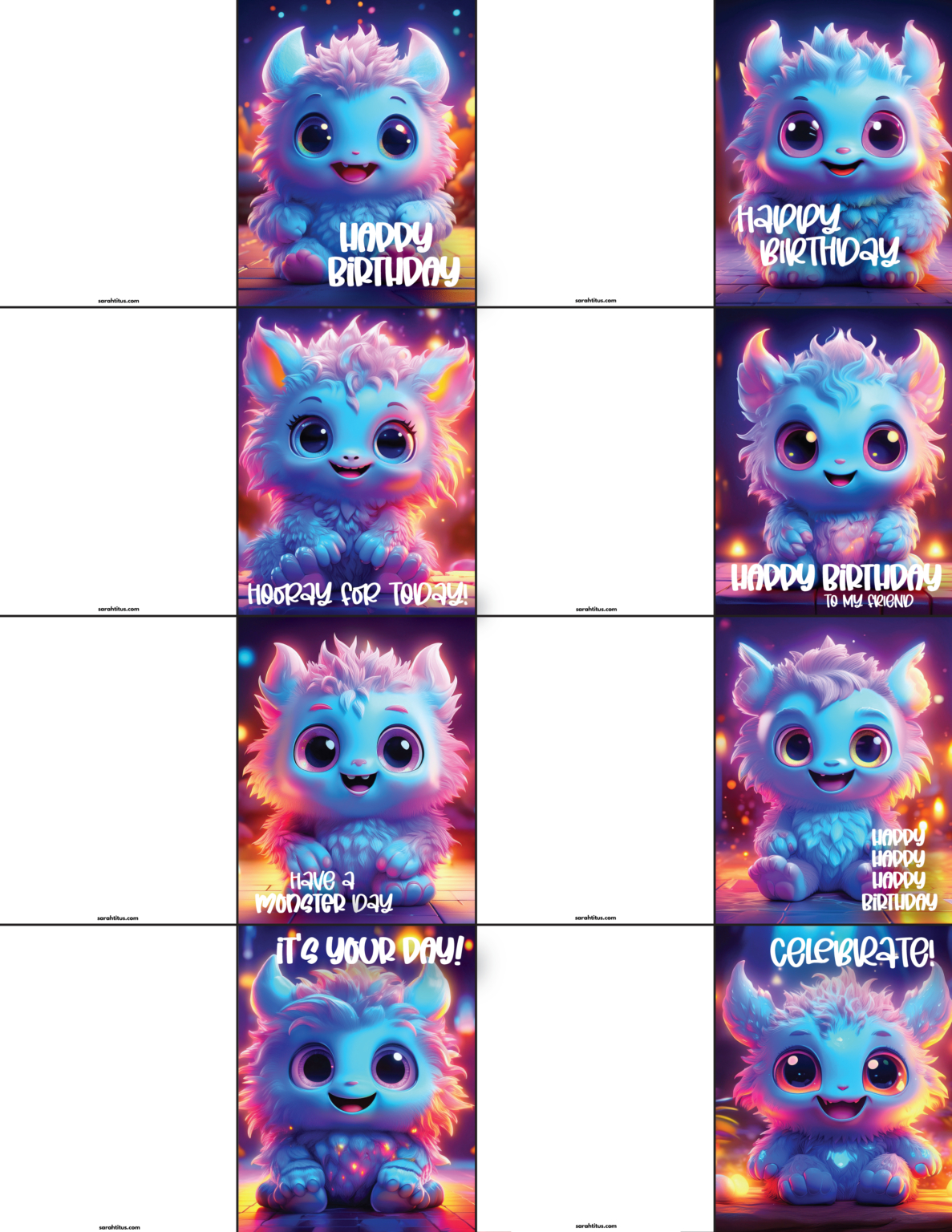 100+ Free Printable Birthday Mini Cards for Kids - Sarah Titus