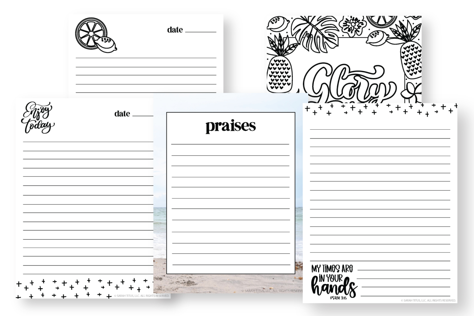 Summer Coloring Journal (60+ Pages) - Sarah Titus