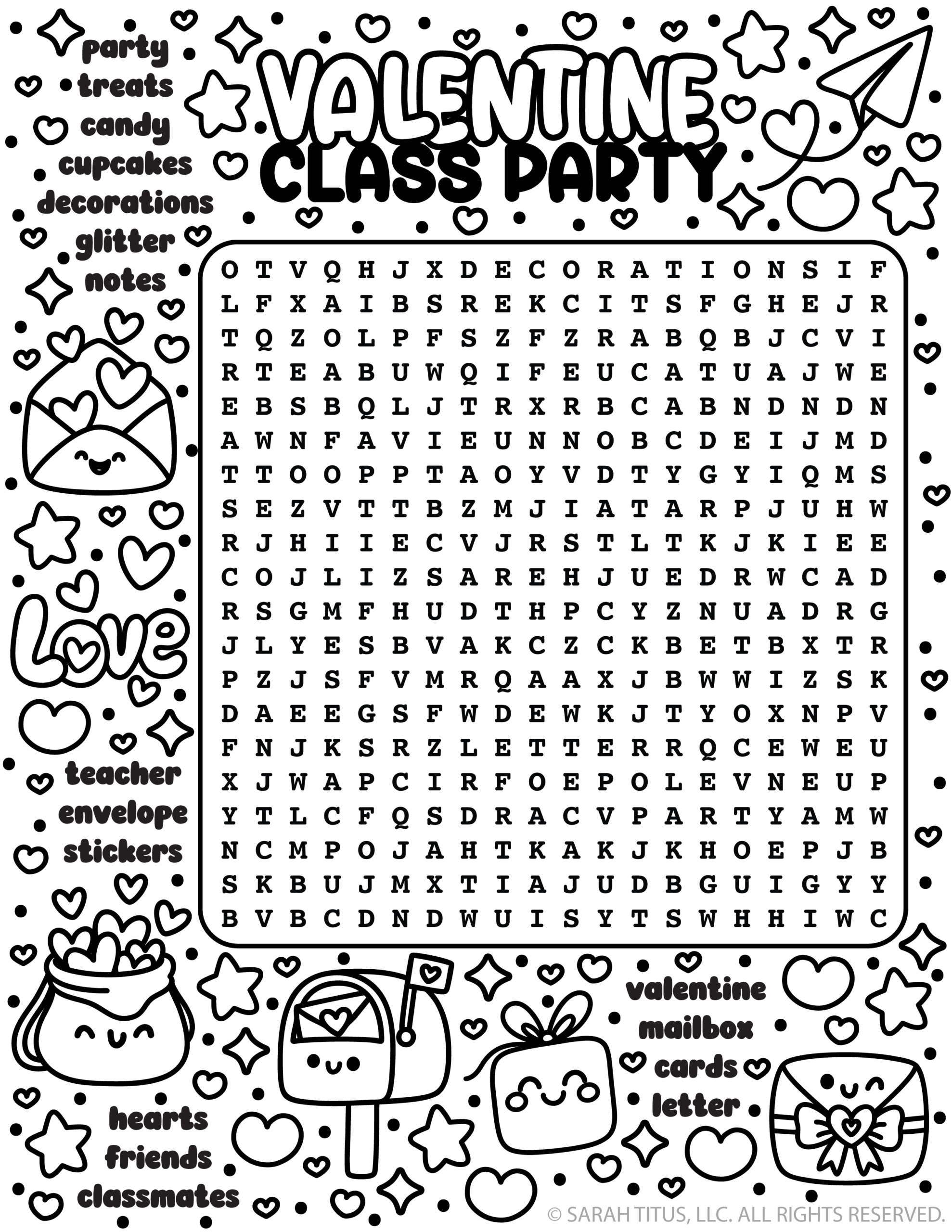 Free Valentine's Day Word Search Printables - Sarah Titus