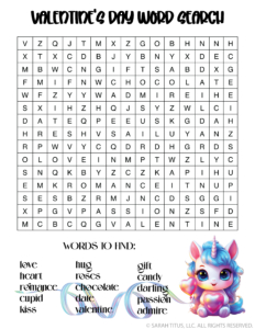 Free Valentine's Day Word Search Printables - Sarah Titus