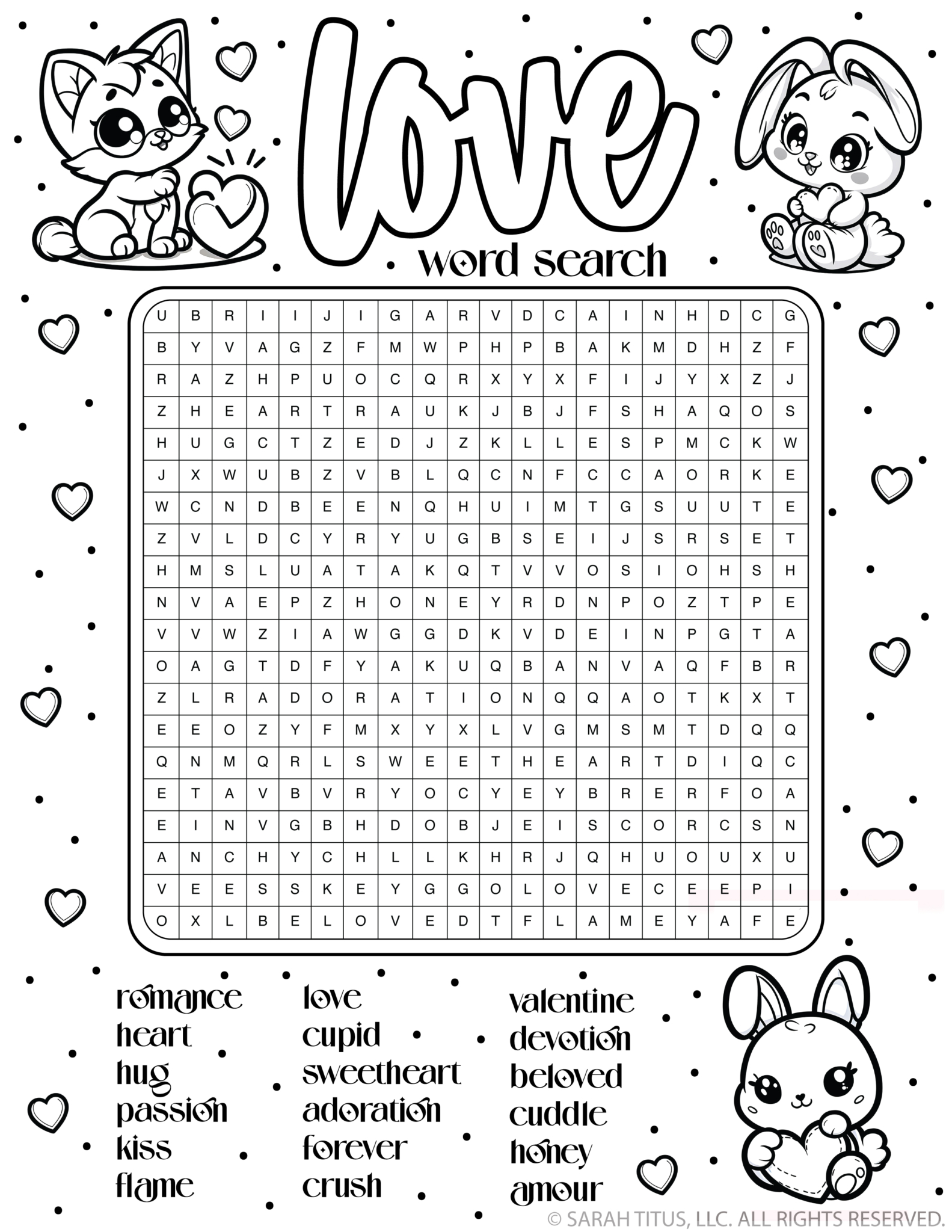 Free Valentine's Day Word Search Printables - Sarah Titus