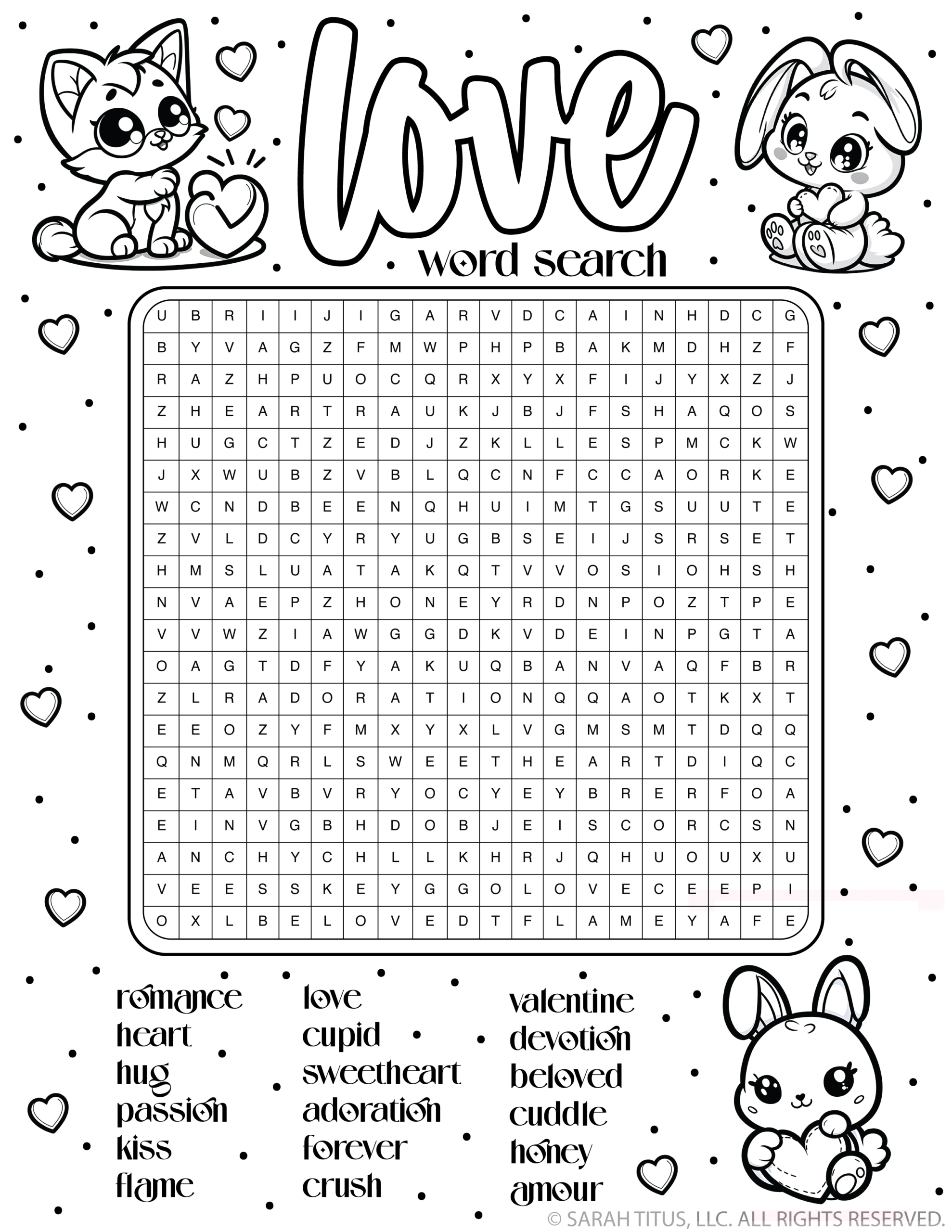 Free Valentine's Day Word Search Printables - Sarah Titus