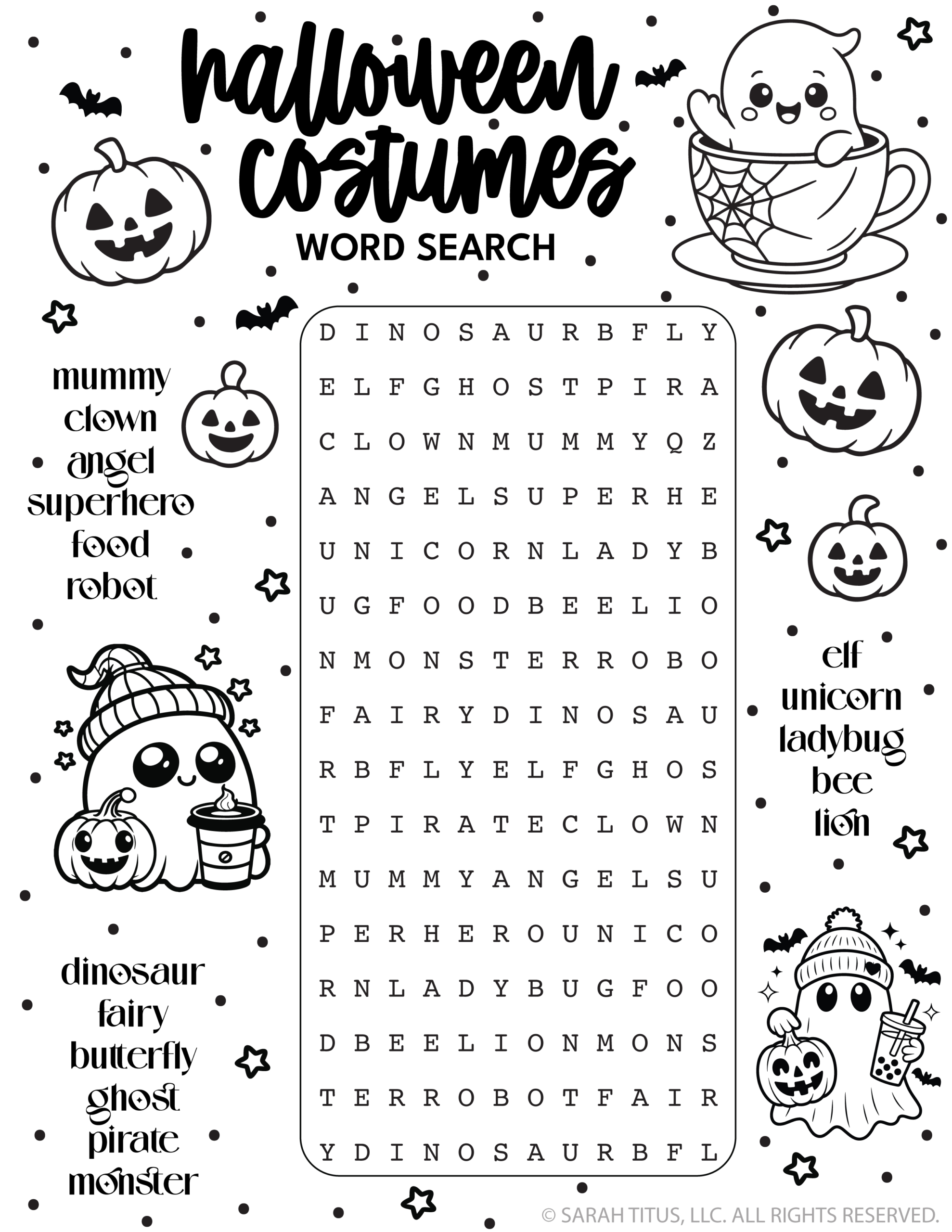 Halloween Word Search Printables - Sarah Titus
