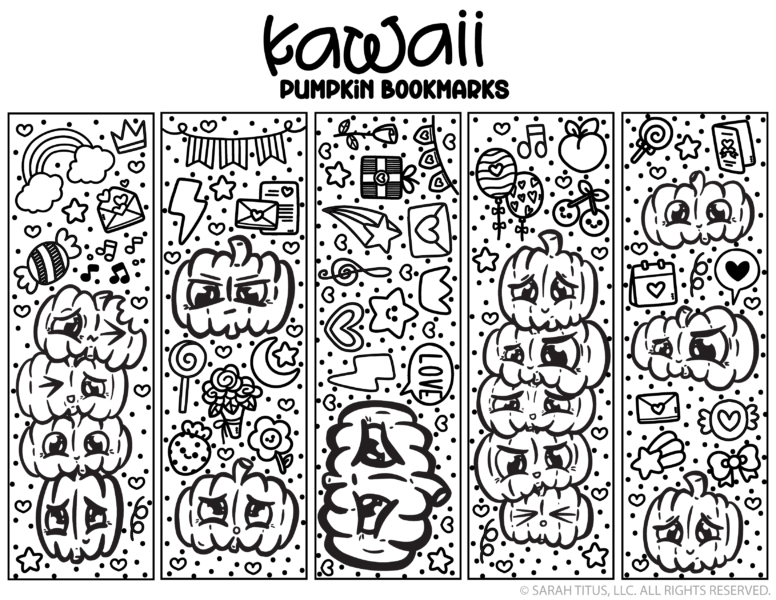 Thanksgiving Coloring Bookmarks - Sarah Titus