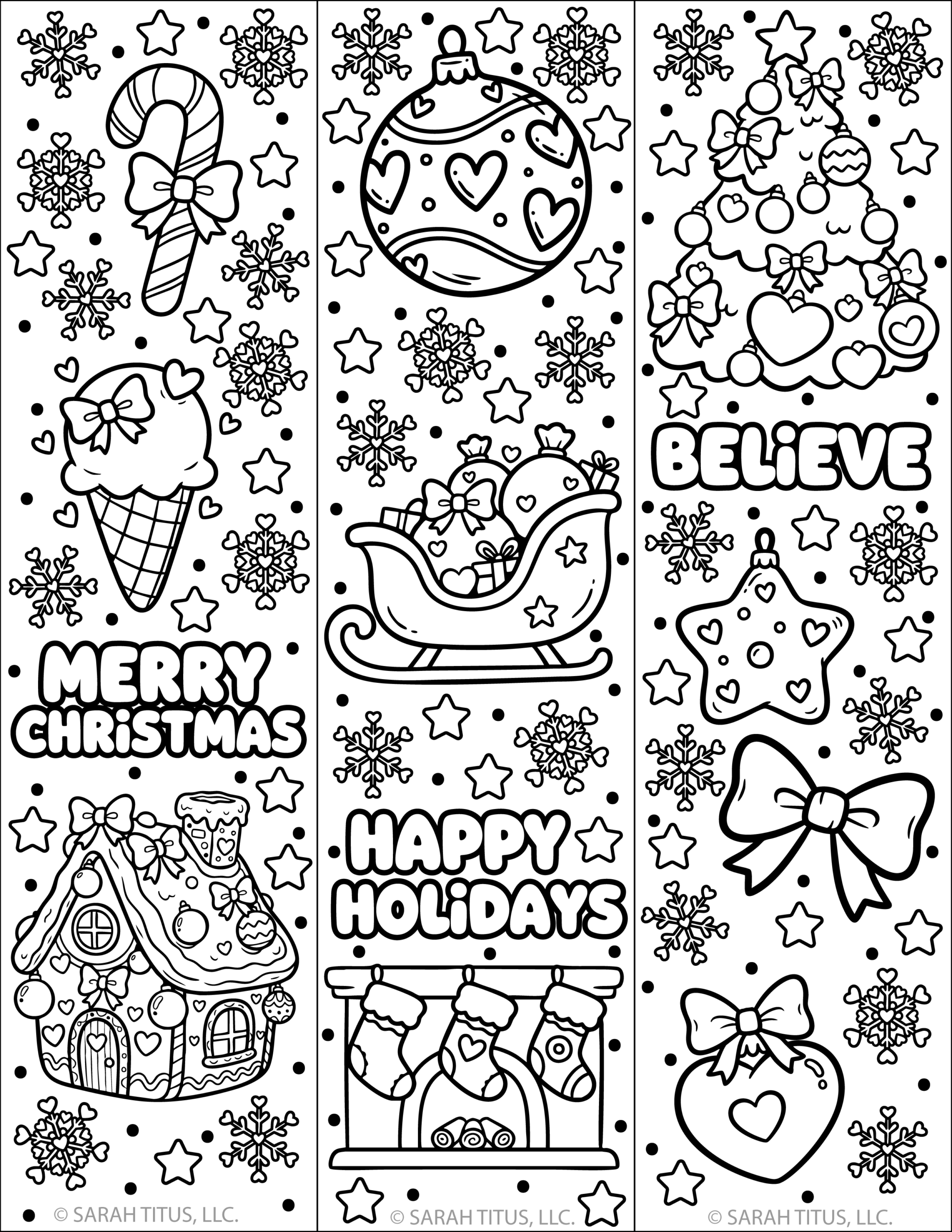 Coloring Christmas Bookmarks - Sarah Titus