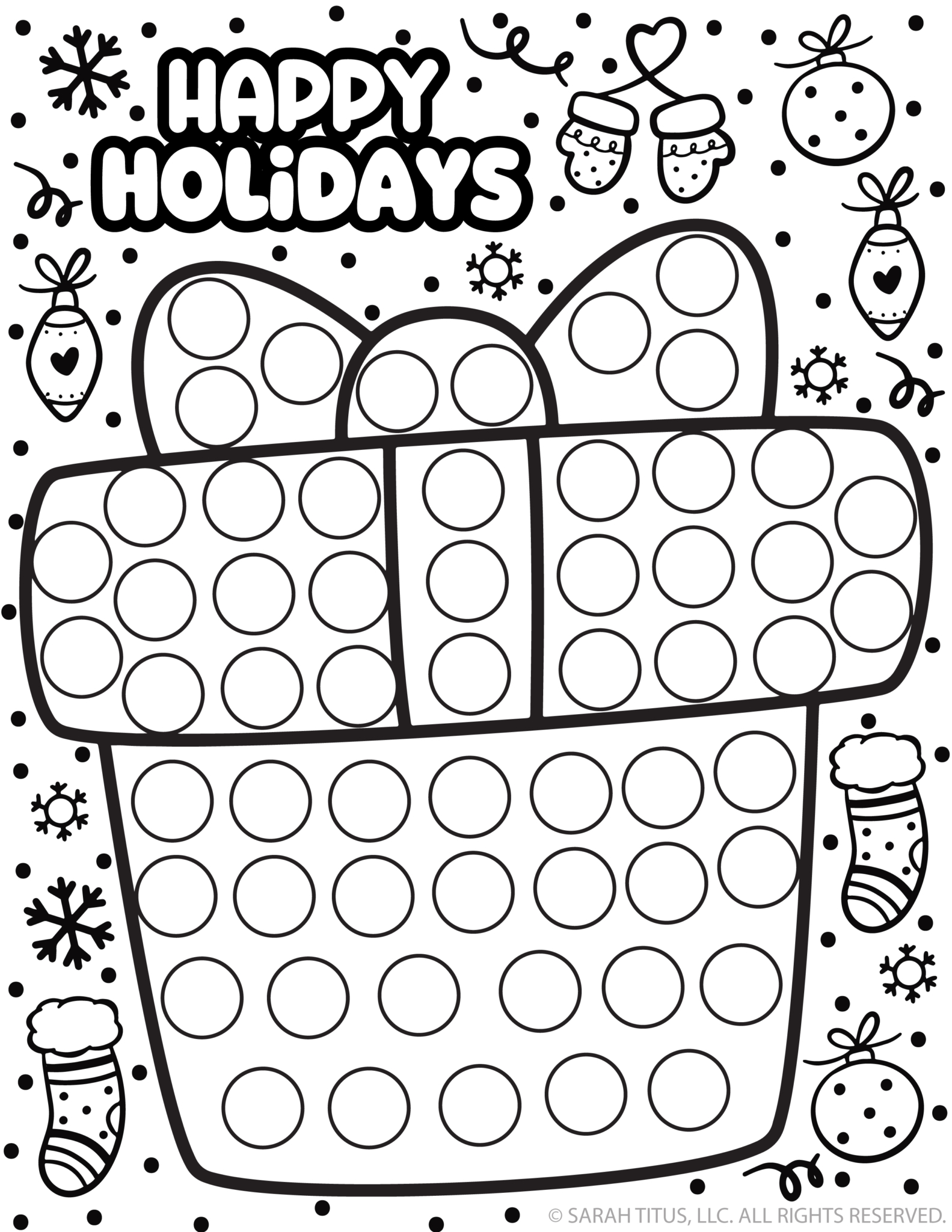Christmas Dot Marker Coloring Pages - Sarah Titus