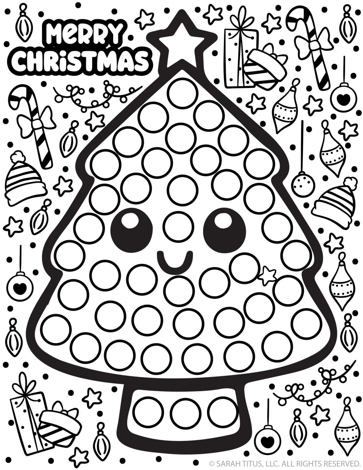 Christmas Dot Marker Coloring Pages - Sarah Titus