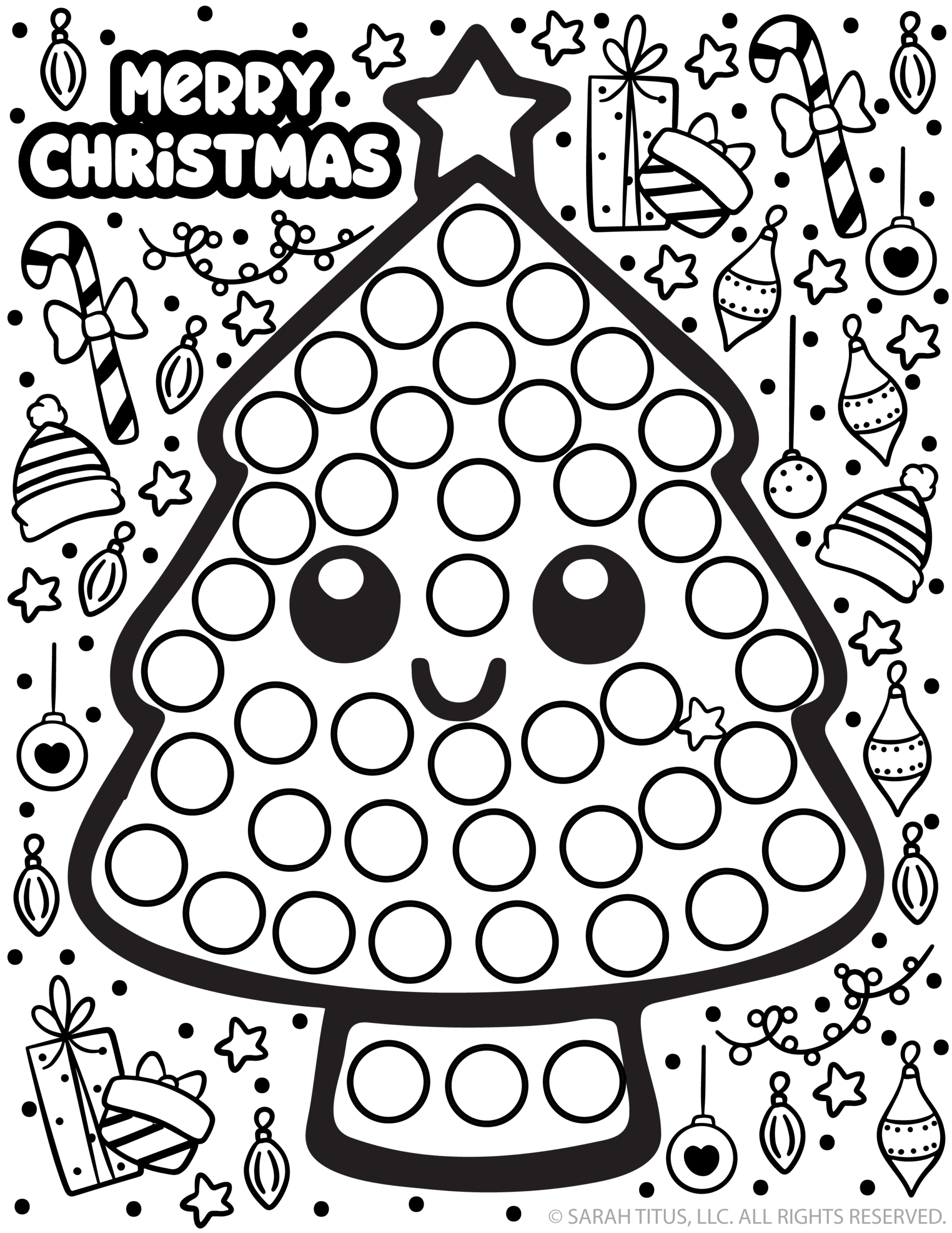 Christmas Dot Marker Coloring Pages - Sarah Titus