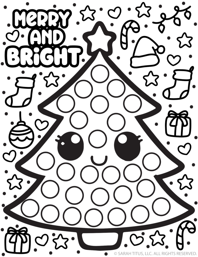 Christmas Dot Marker Coloring Pages - Sarah Titus