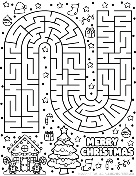 Christmas Mazes: Coloring Sheet Activities - Sarah Titus