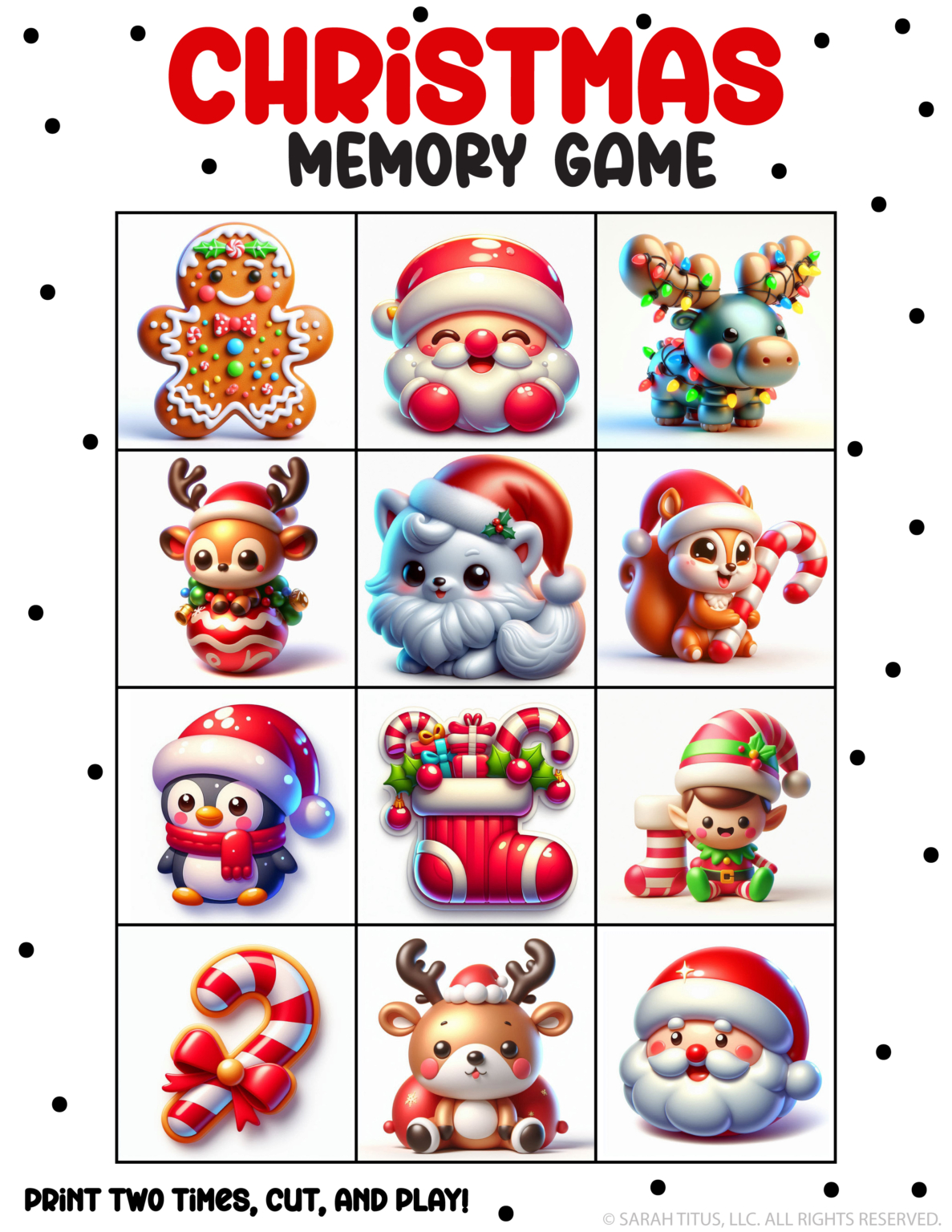 Free Printable Christmas Memory Games - Sarah Titus