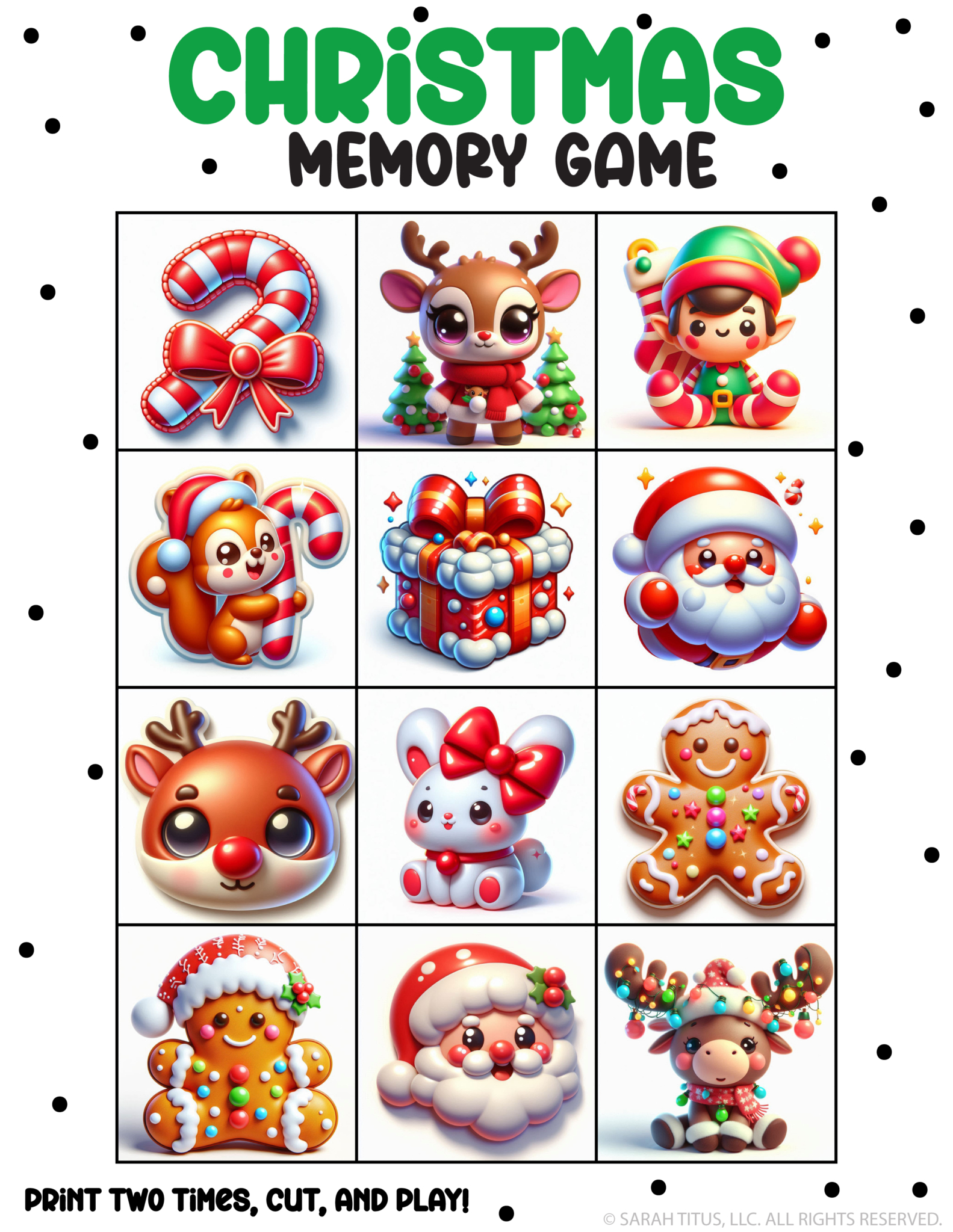 Free Printable Christmas Memory Games - Sarah Titus