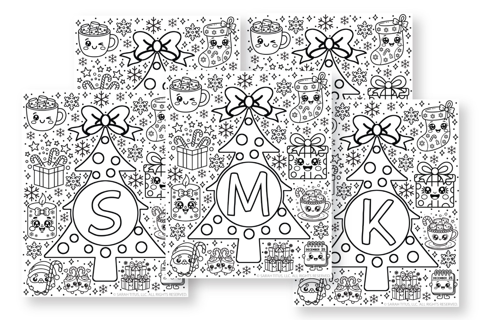 Christmas Tree Alphabet Coloring Pages - Sarah Titus