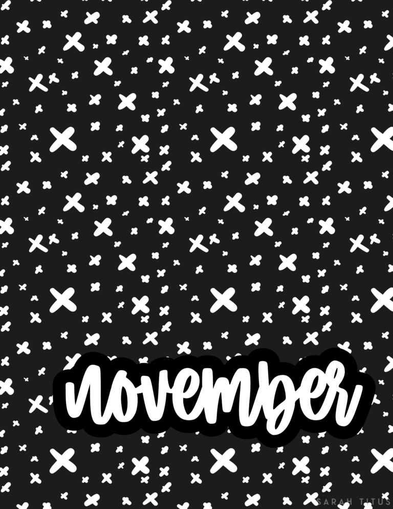 November Monthly Binder Covers - Sarah Titus