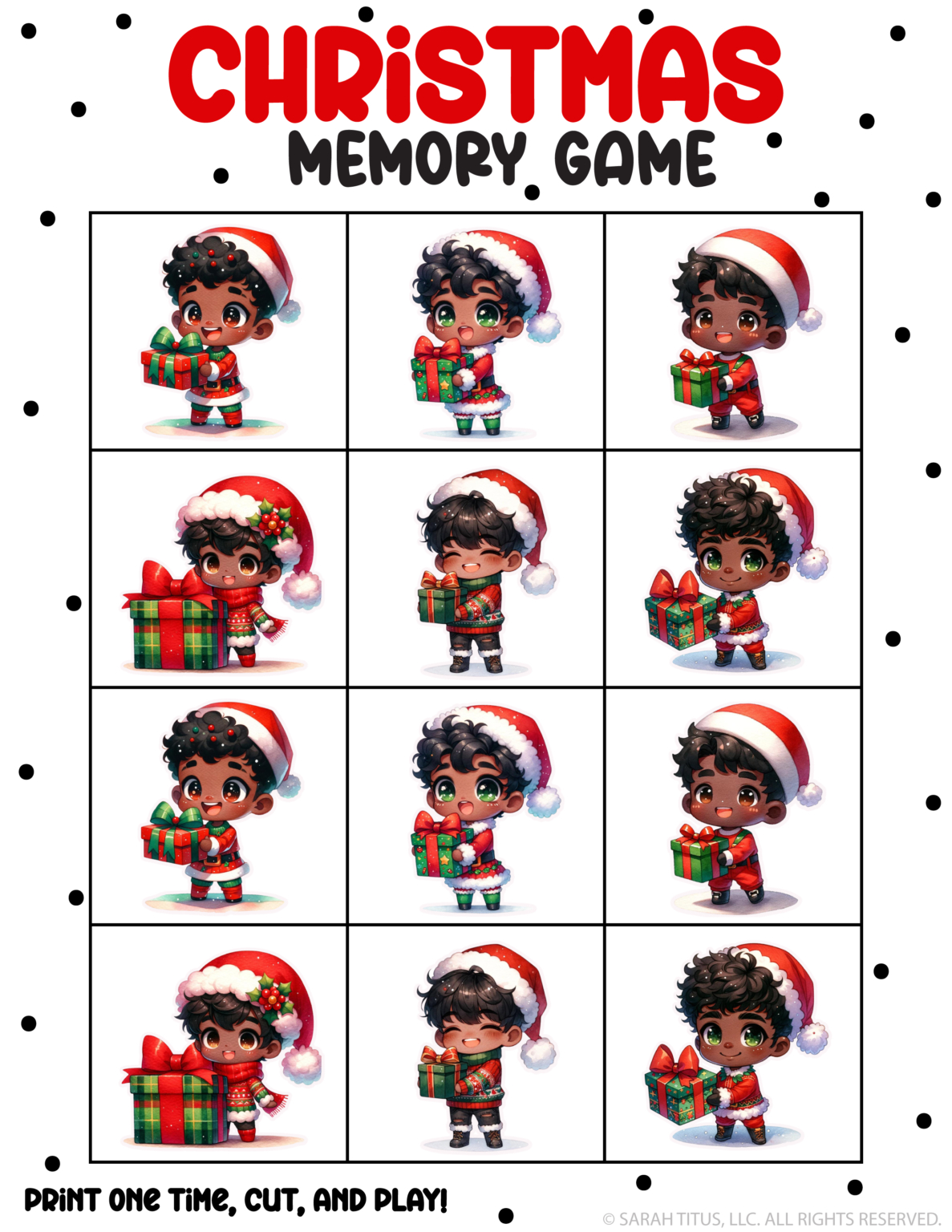 Free Printable Christmas Memory Games - Sarah Titus