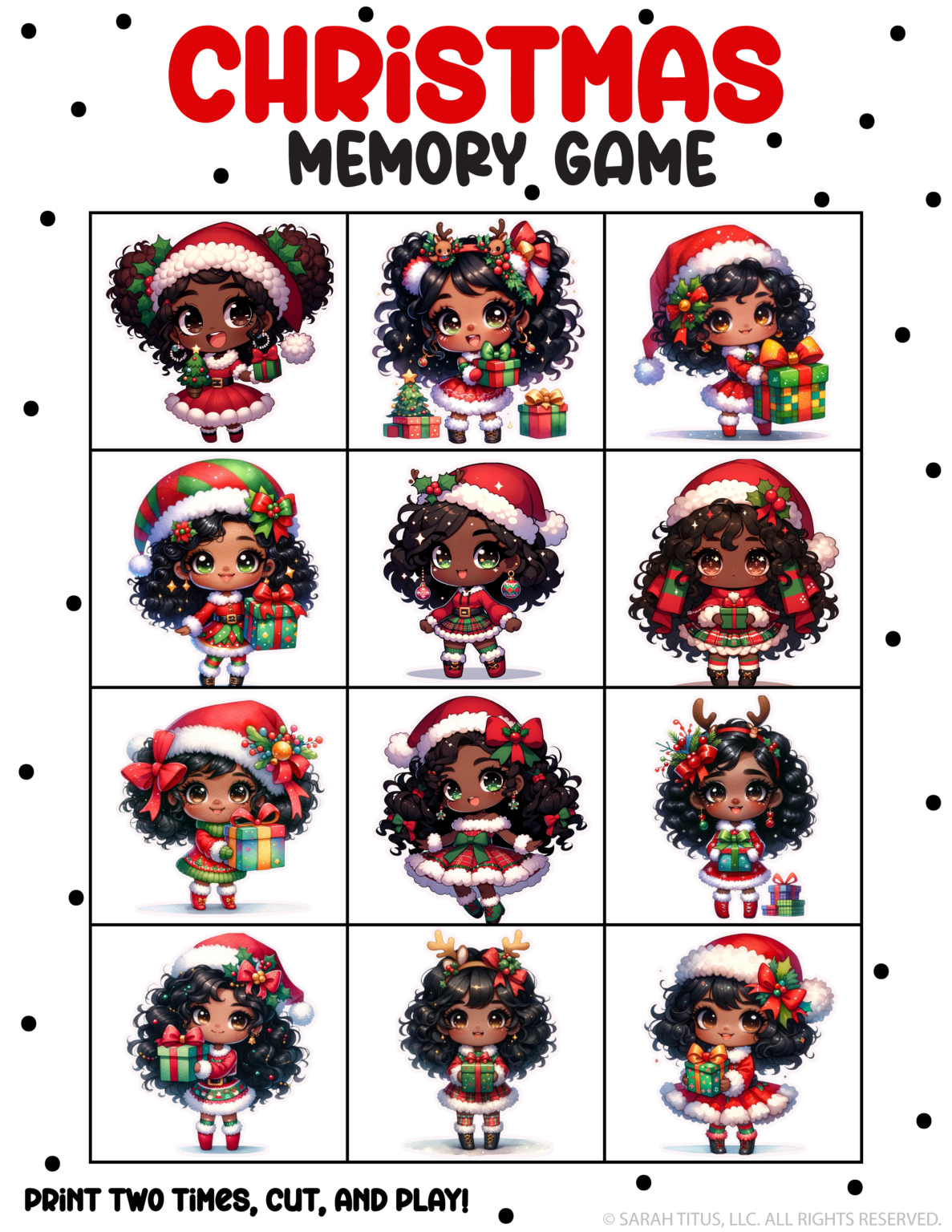 Free Printable Christmas Memory Games - Sarah Titus