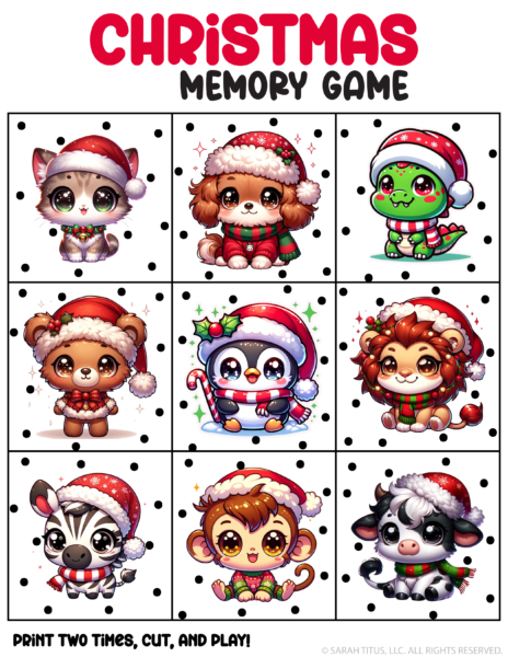 Free Printable Christmas Memory Games - Sarah Titus