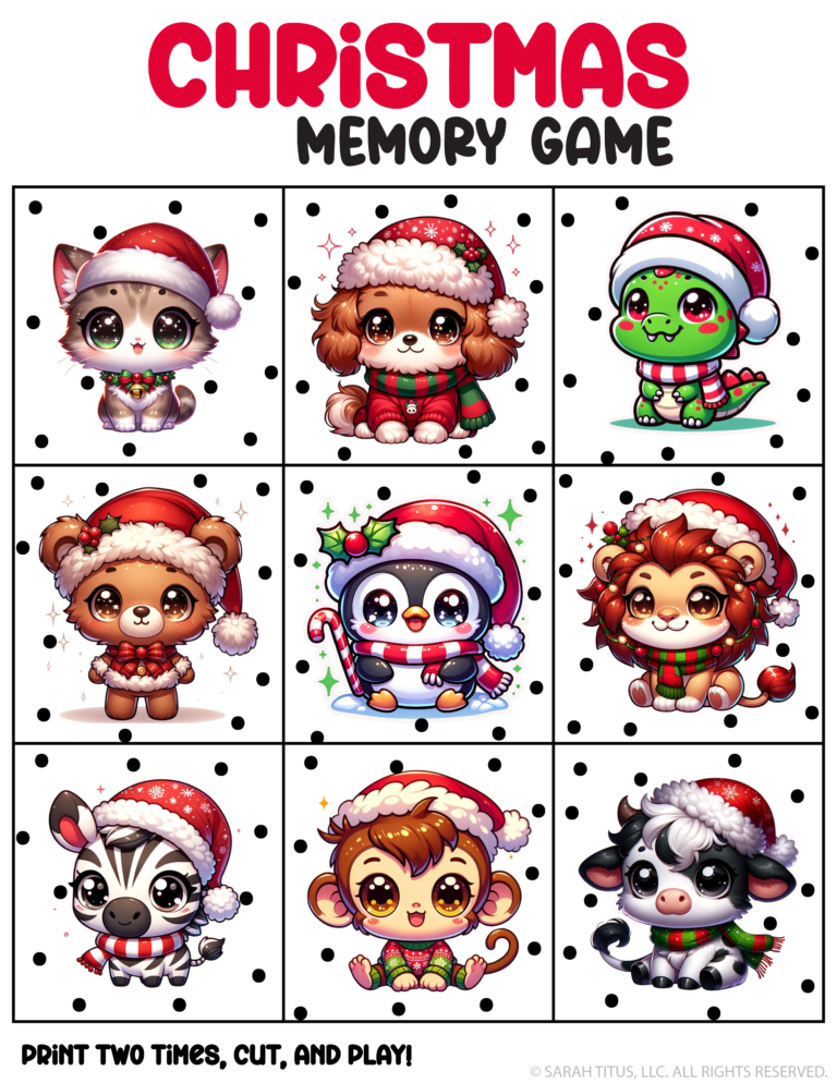 Free Printable Christmas Memory Games - Sarah Titus
