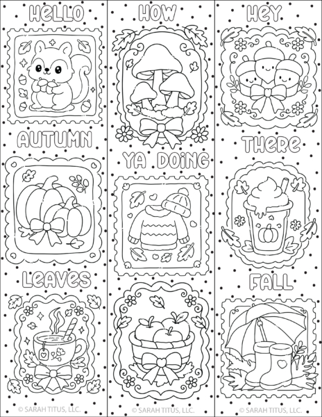 Free Printable Fall Bookmarks - Sarah Titus