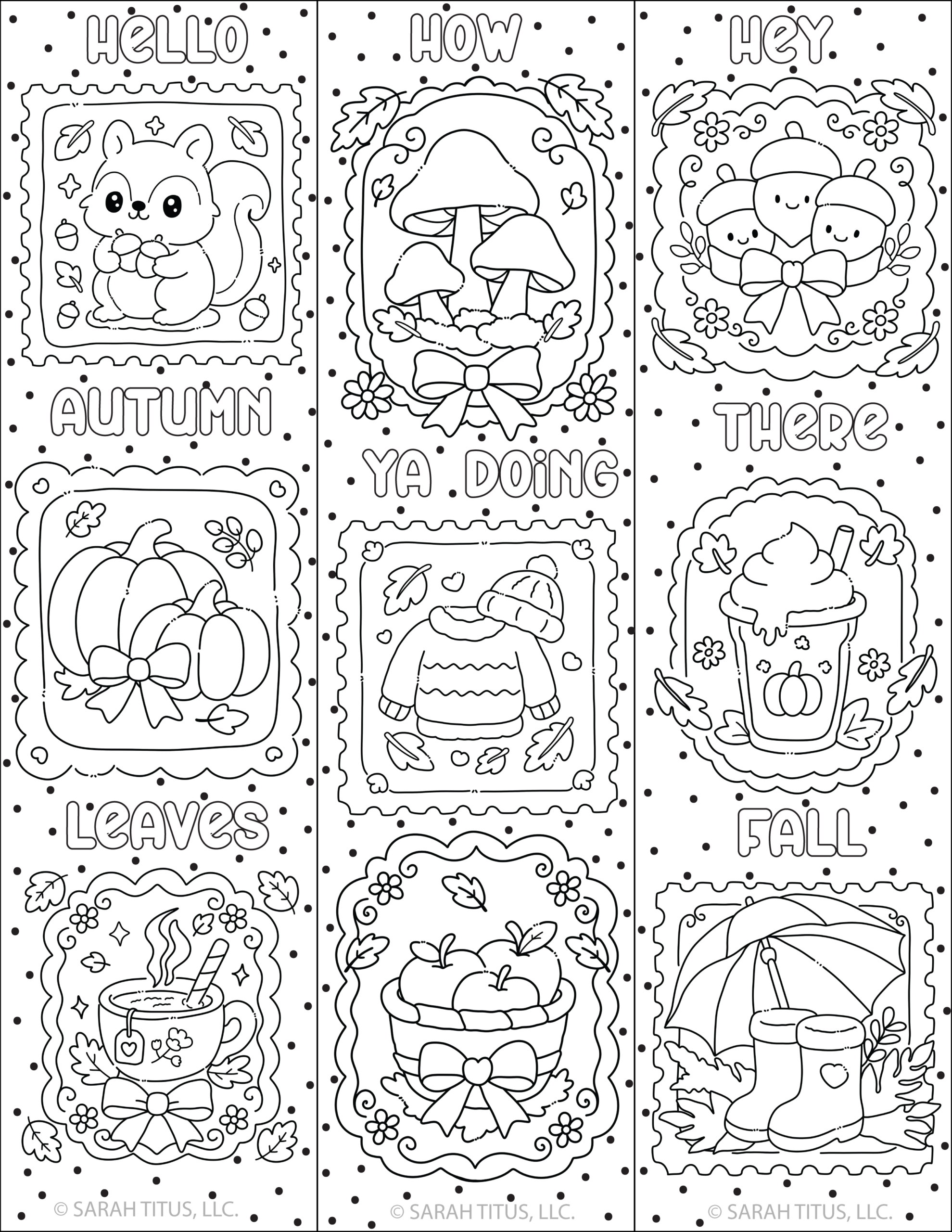 Free Printable Fall Bookmarks - Sarah Titus