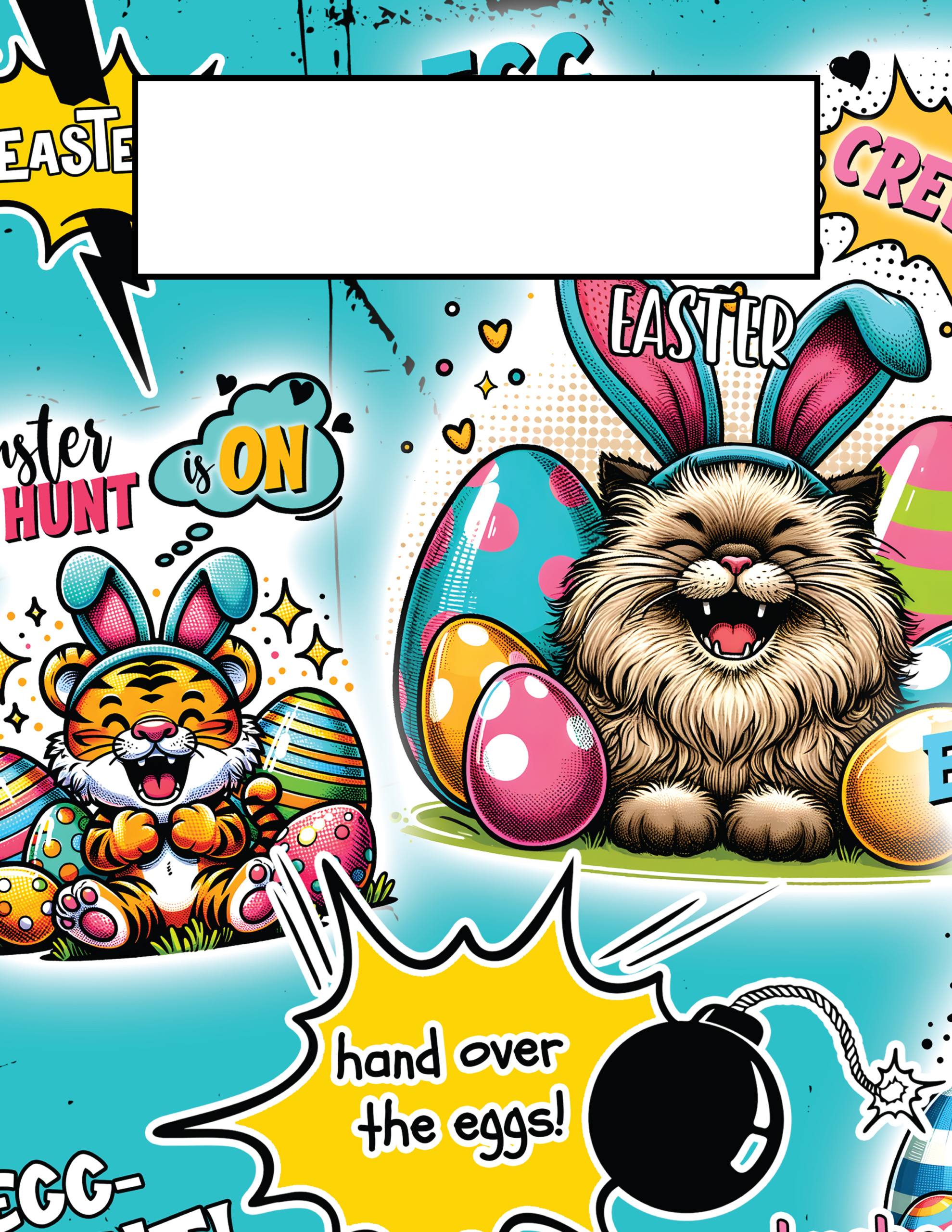 Funny Comic-Style Easter Binder Covers (Cute Egg Hunt Animal Designs ...