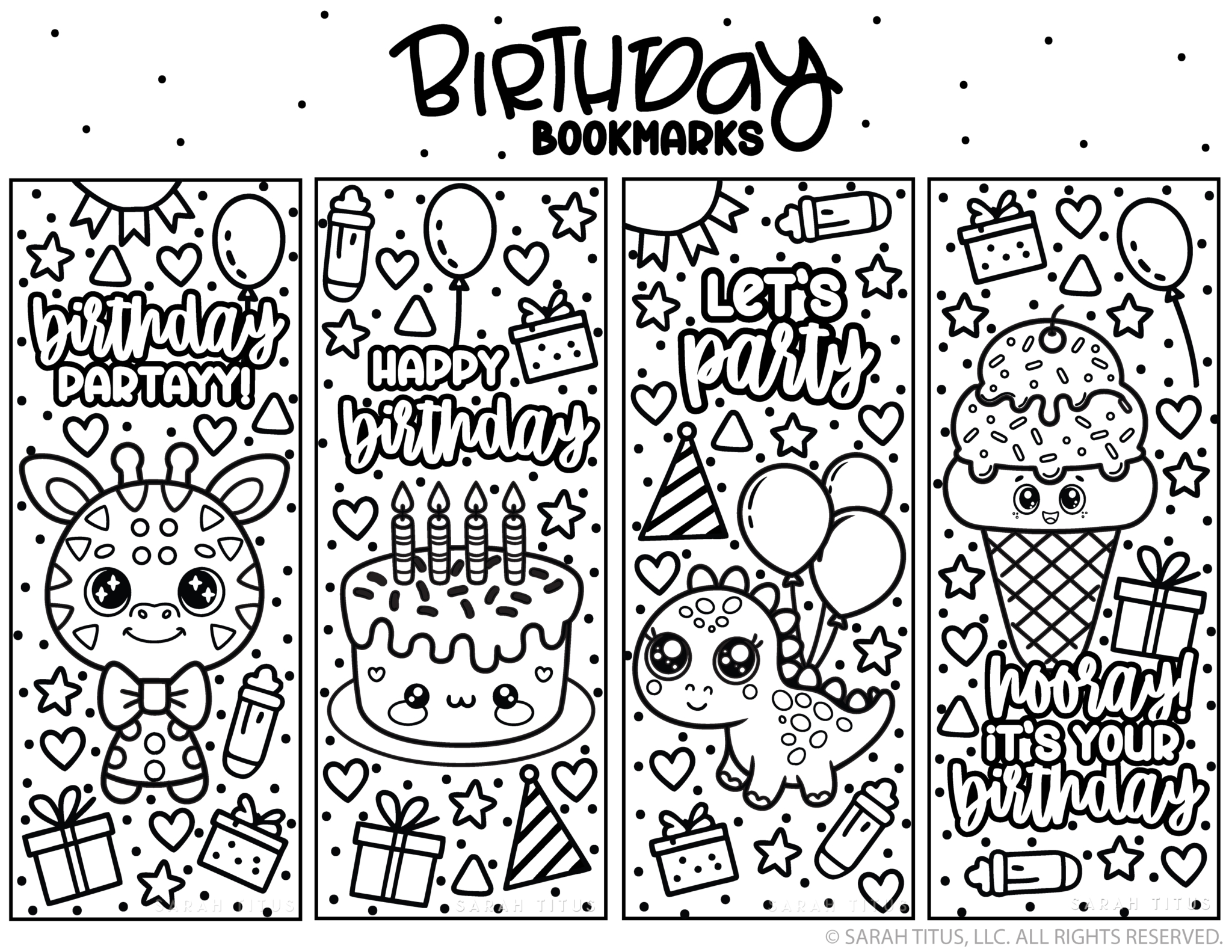 Free Printable Happy Birthday Bookmarks For Kids - Sarah Titus